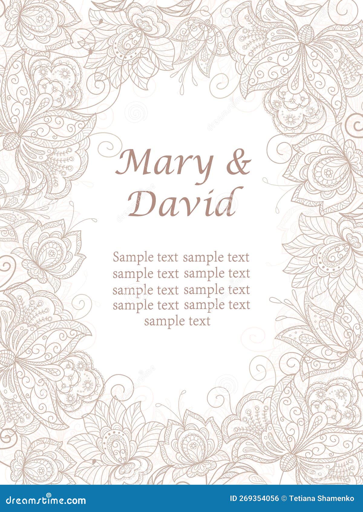 Template Frame Design for Invitation Card. Stock Vector - Illustration ...