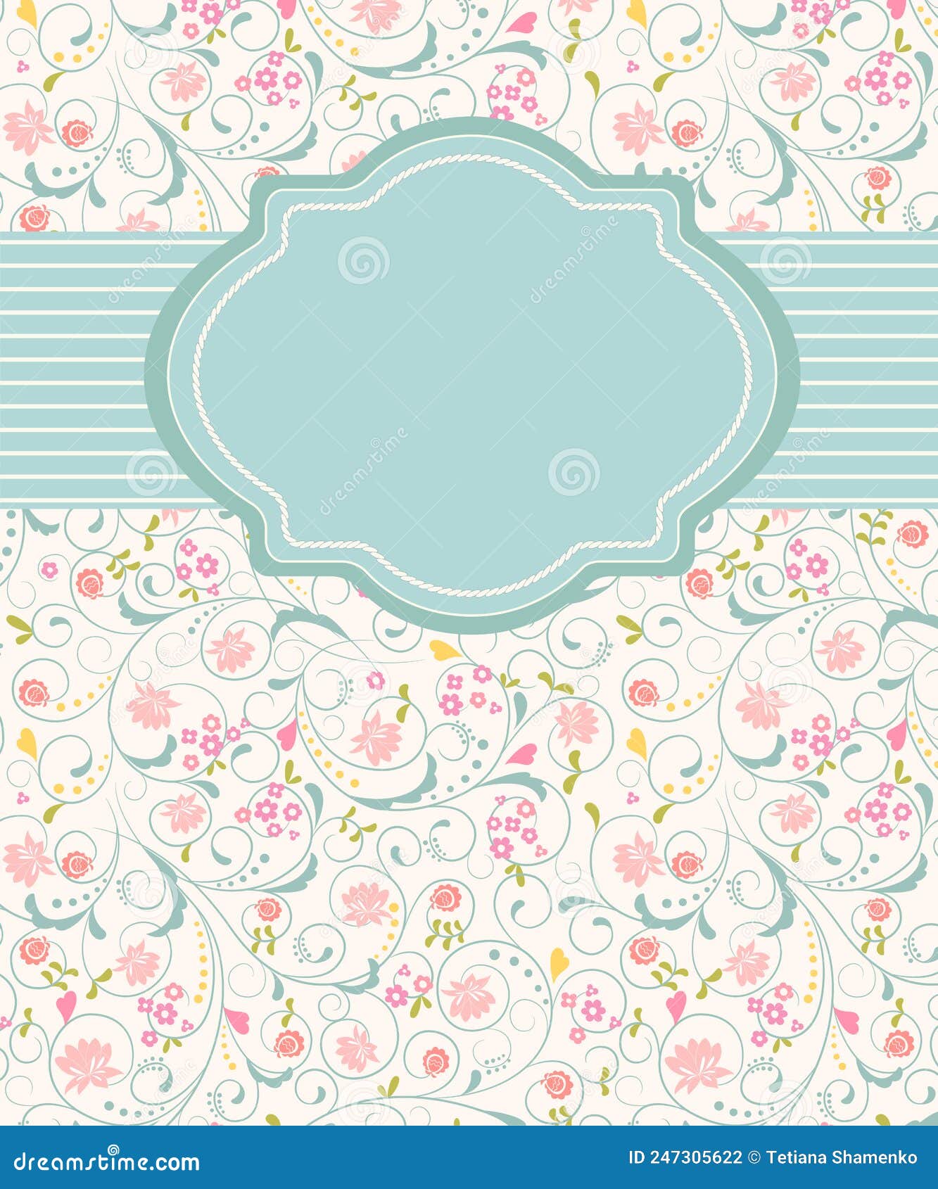Template Frame Design for Greeting Card Stock Vector - Illustration of ...