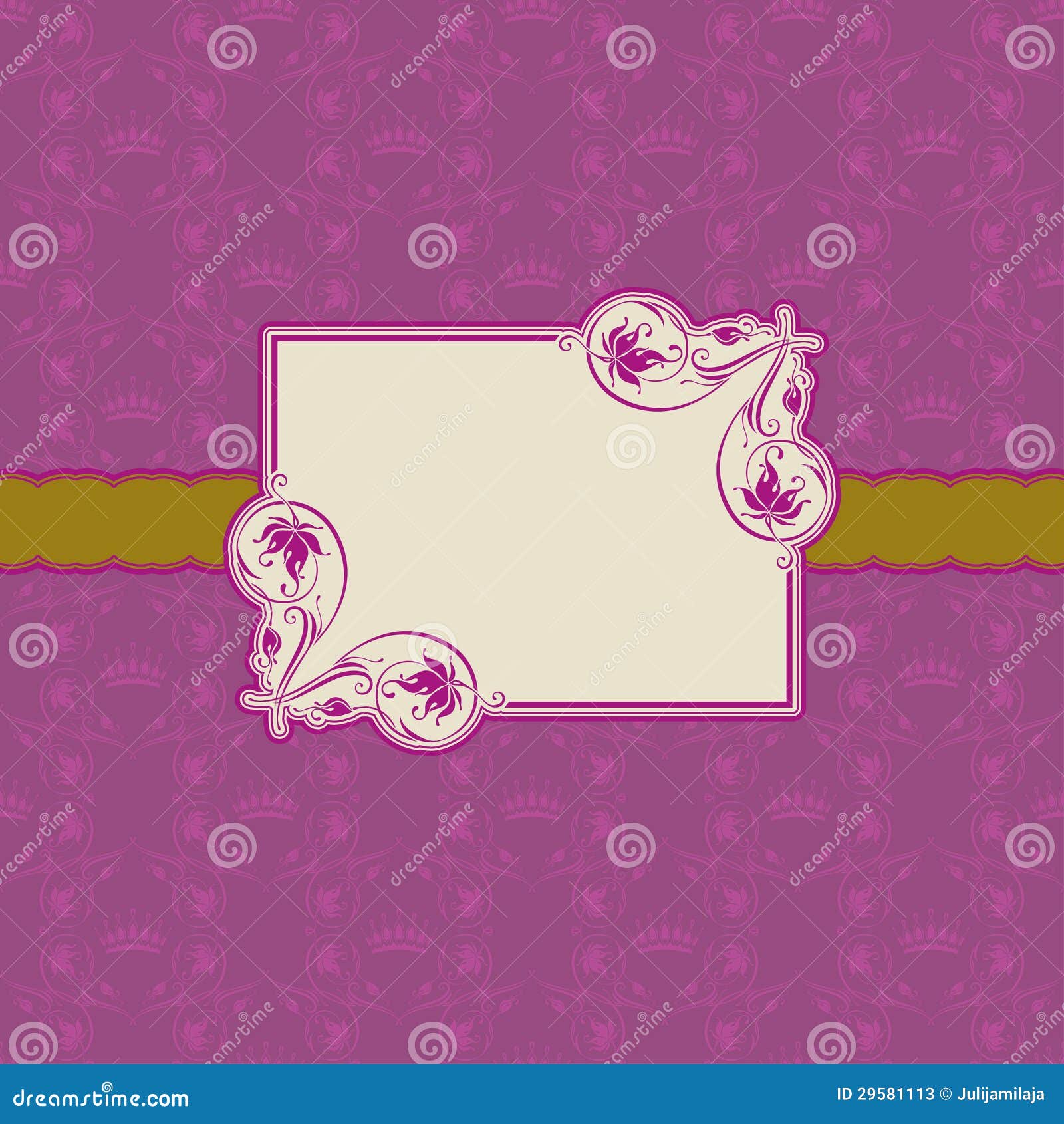Template Frame Design For Greeting Card . Cartoon Vector ...