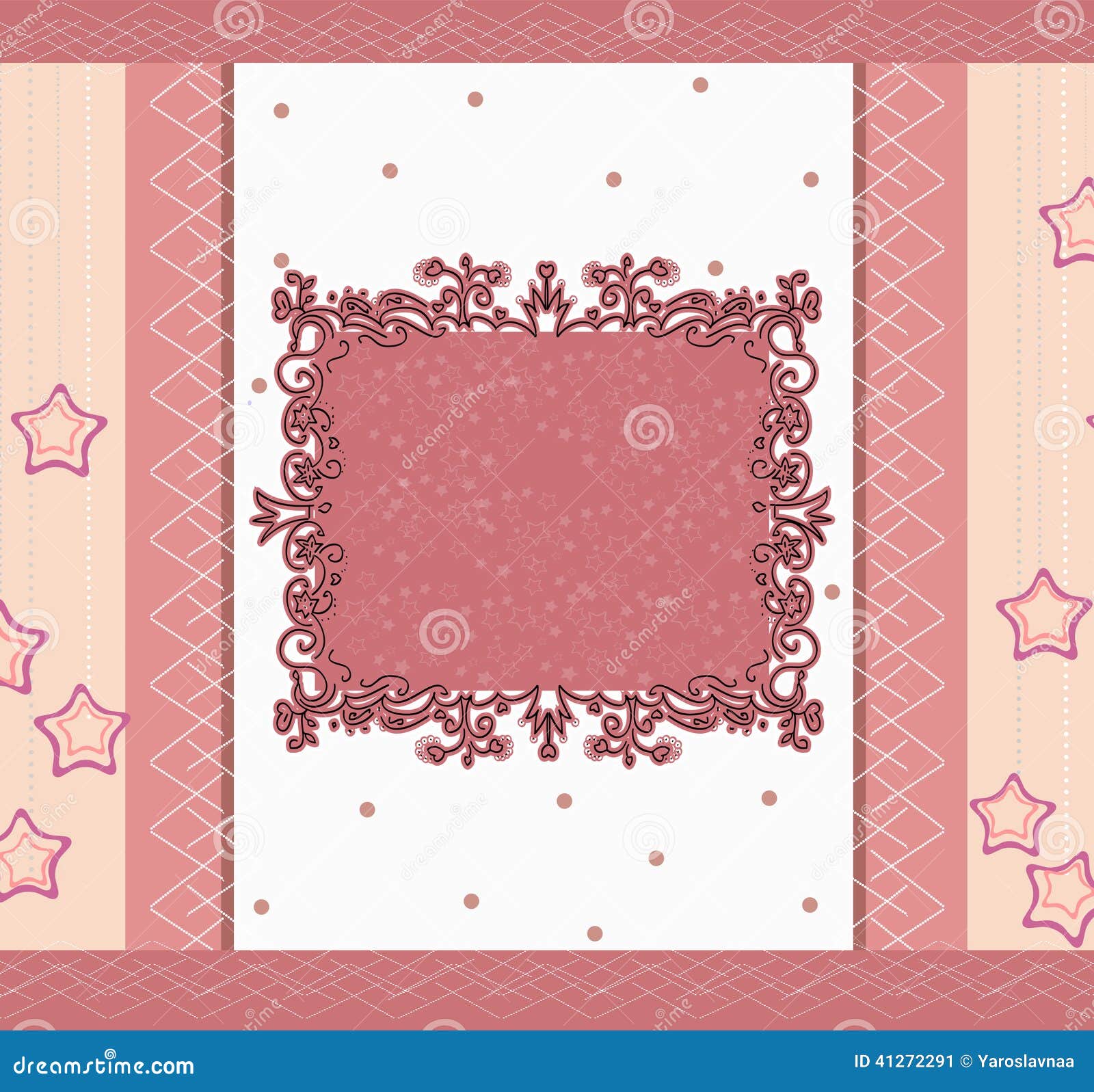 Template Frame Design for Greeting Card Stock Vector - Illustration of ...