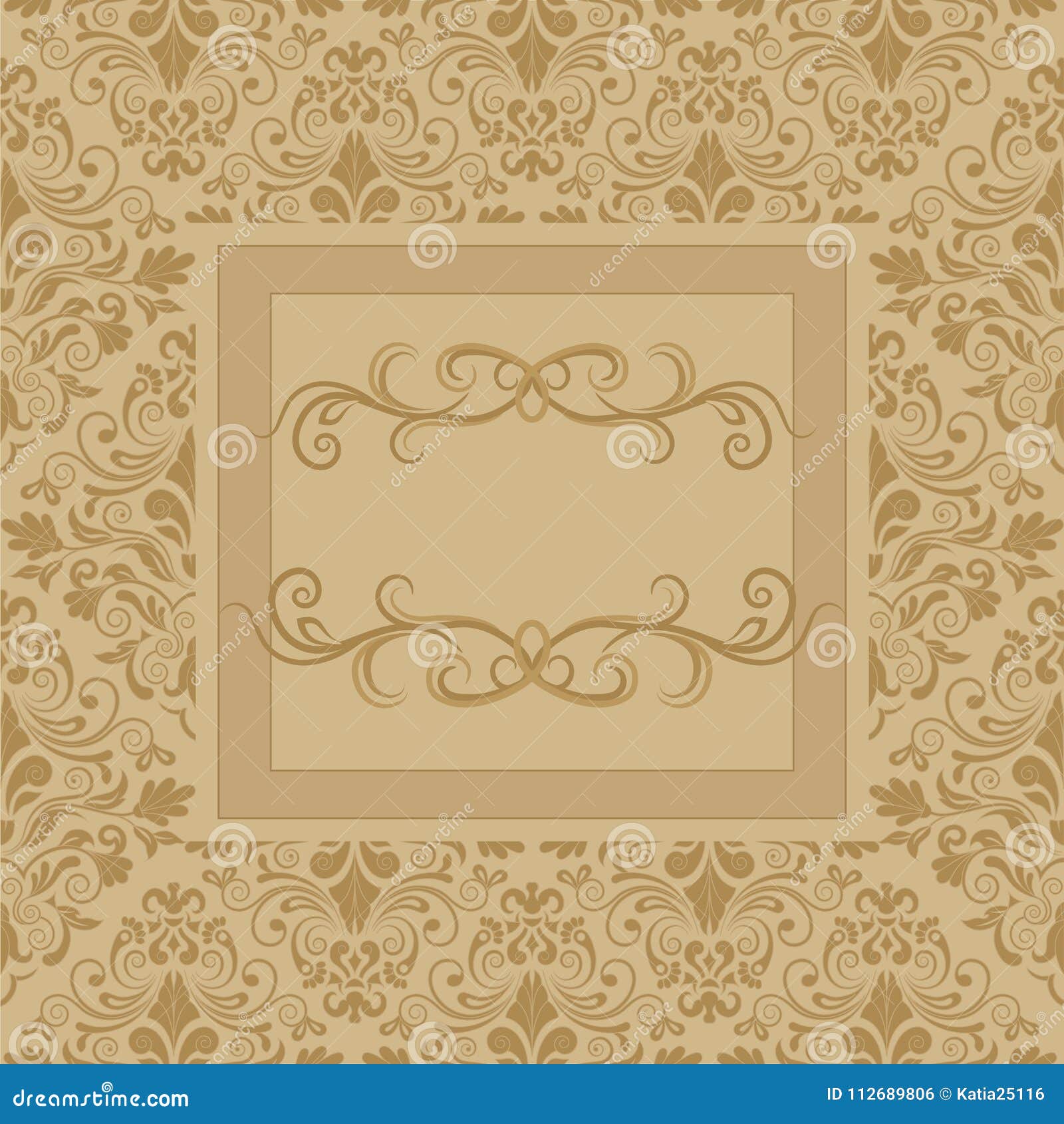 Invitation Vintage Frame on Seamless Background Stock Vector ...
