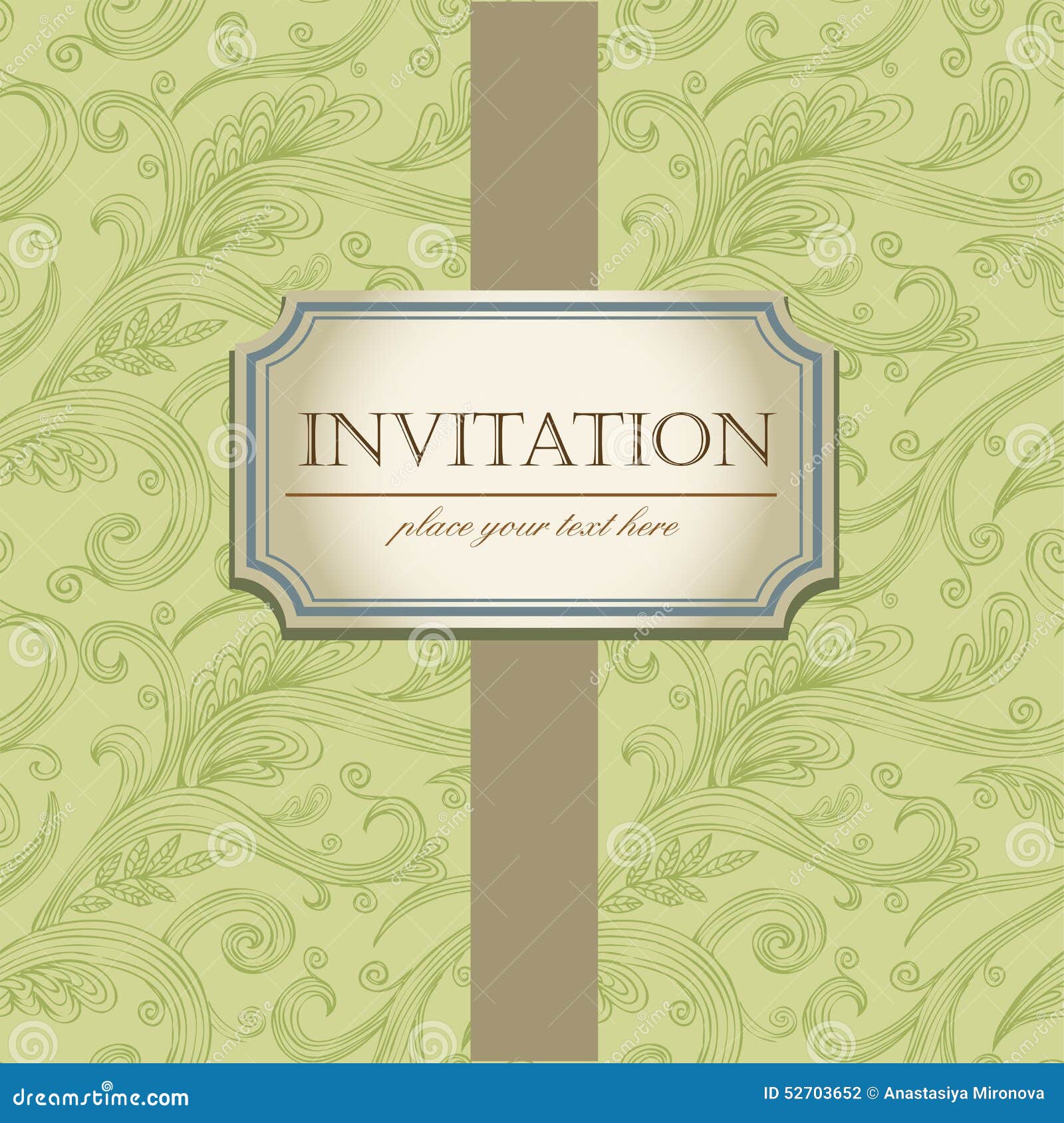 Template Frame Design for Invitation Stock Vector - Illustration of ...