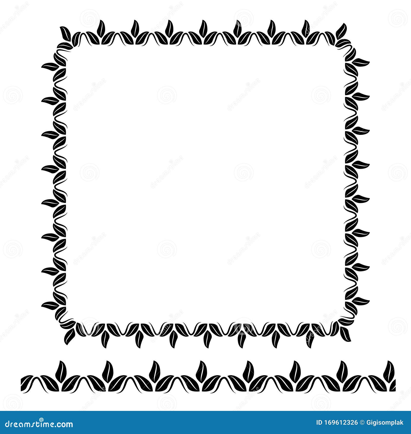 Template - Frame - Floral Border - Square 01 01A Stock Vector ...