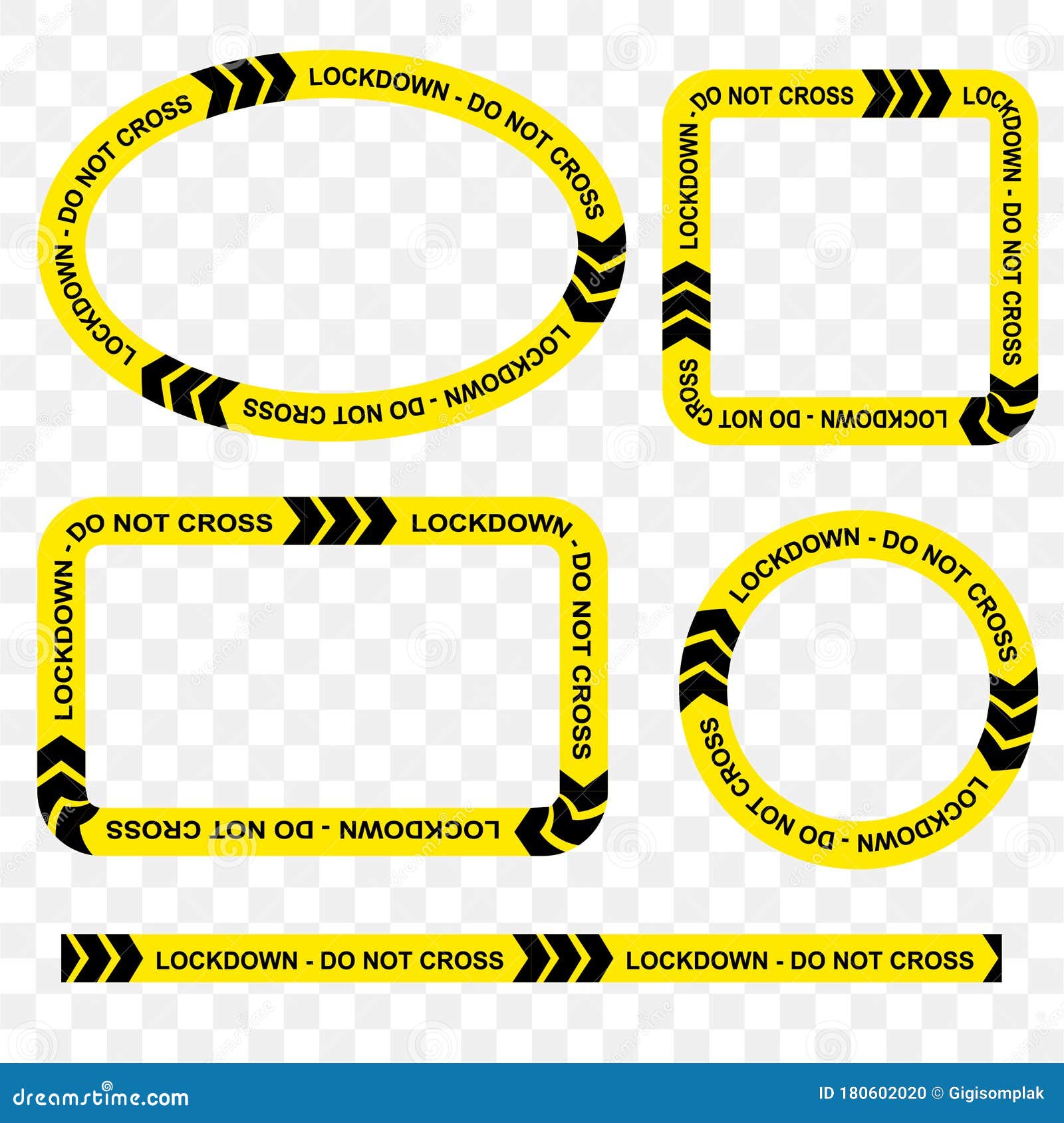 Template - Frame - Police Line - Danger 0Simple Set Vector Oval ...