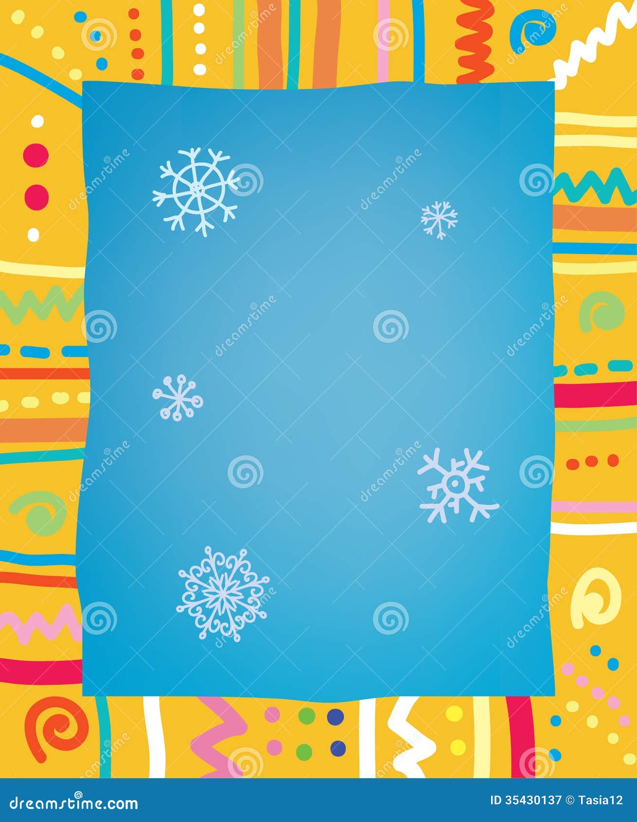 Template with Frame and Snow for Christmas or Birt Stock Vector ...