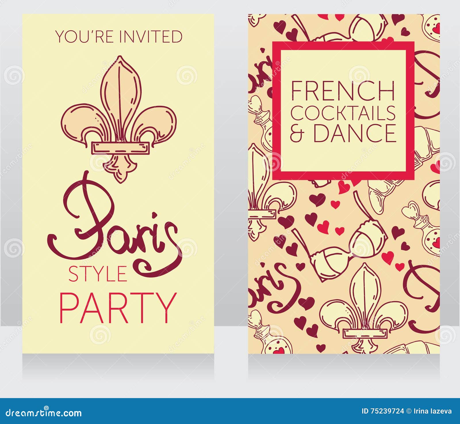 Template for French Style Party Stock Vector - Illustration of party ...