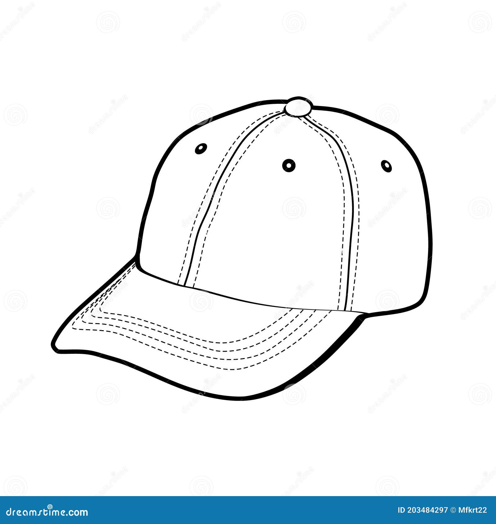 Template Front Cap Panels Vector Outline Clothing Stock Vector ...