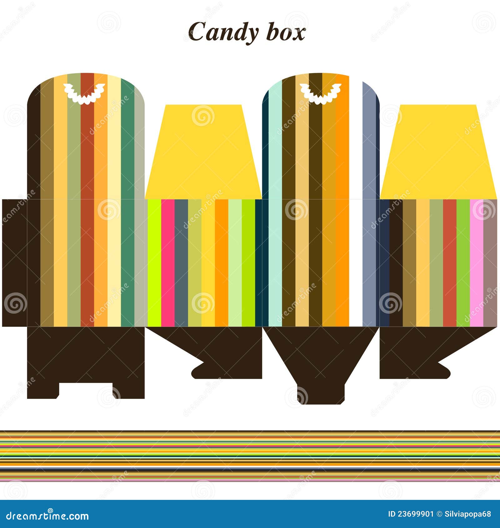 Template Gift Box for Candy Stock Vector - Illustration of cube ...