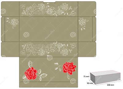 Template for Gift Box with Die Cut. Stock Vector - Illustration of love ...