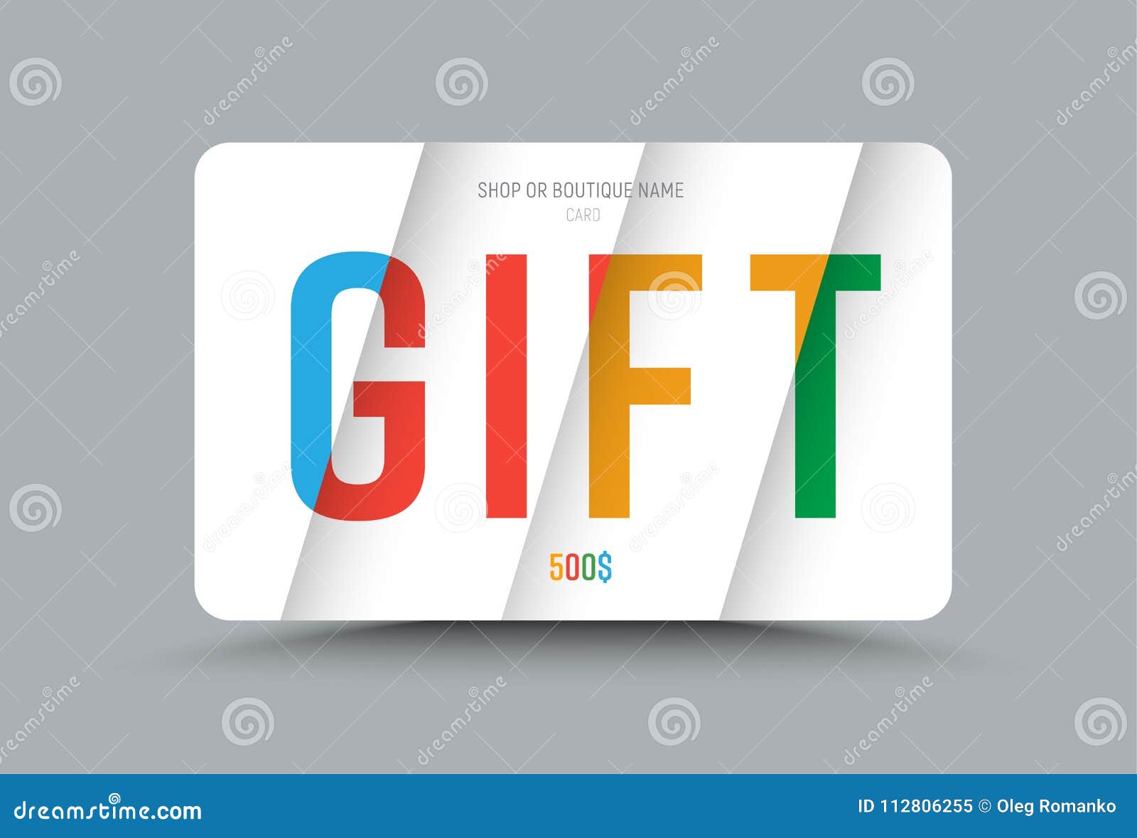 Template of a Gift Card of White Color with Multi-colored Text a Stock ...