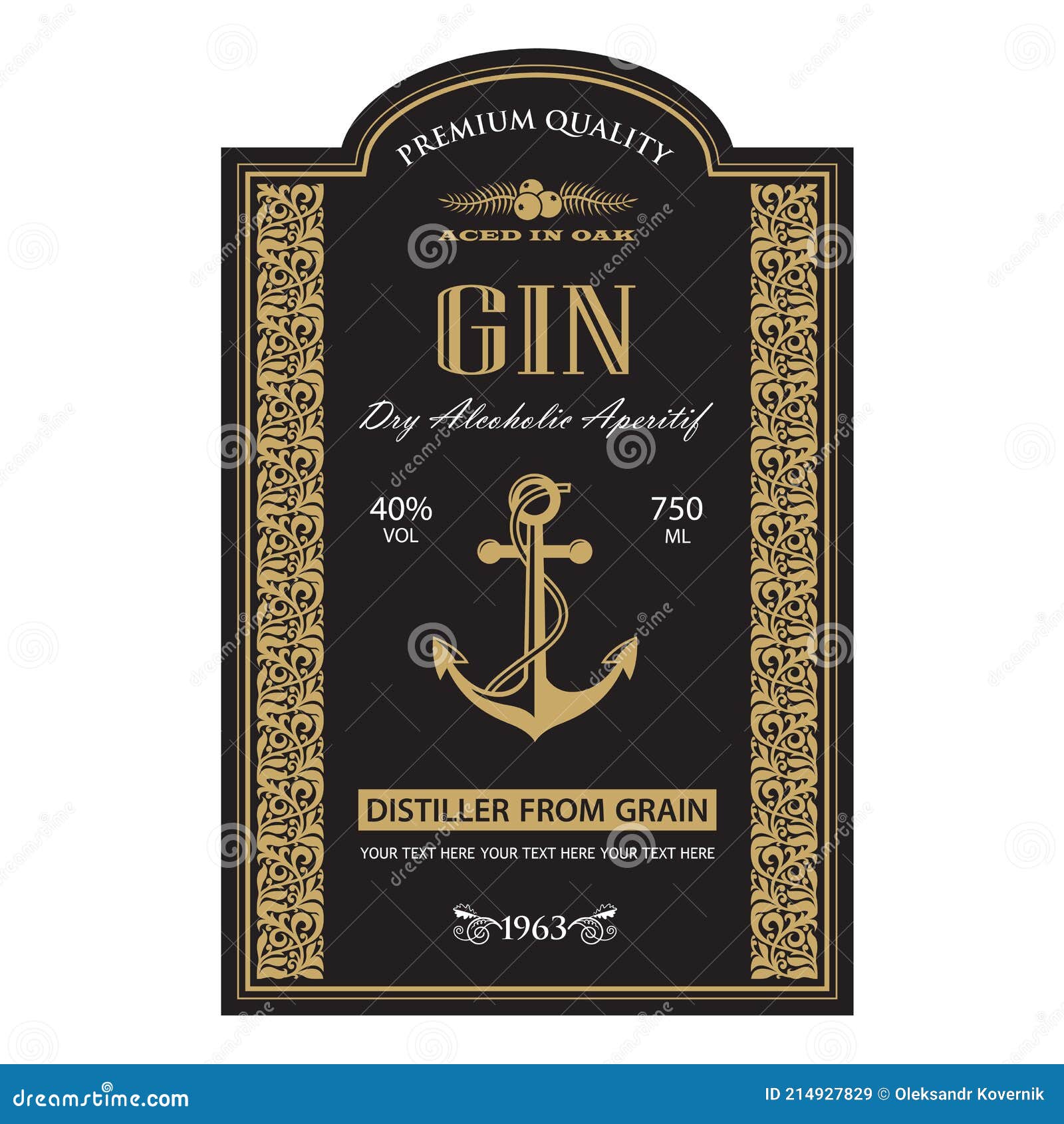 Template gin label stock vector. Illustration of barrel - 214927829