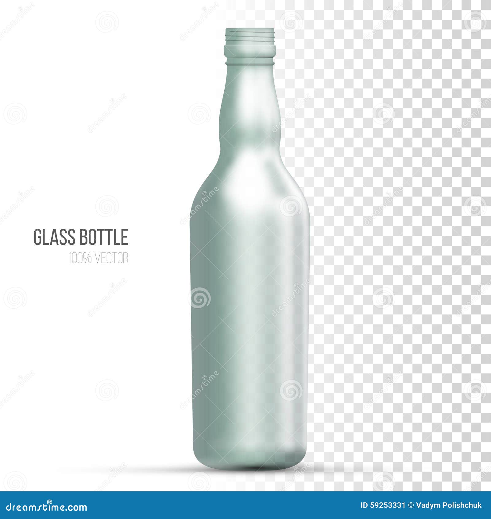 Template of Glass Bottles for Liquid. Stock Vector - Illustration of ...