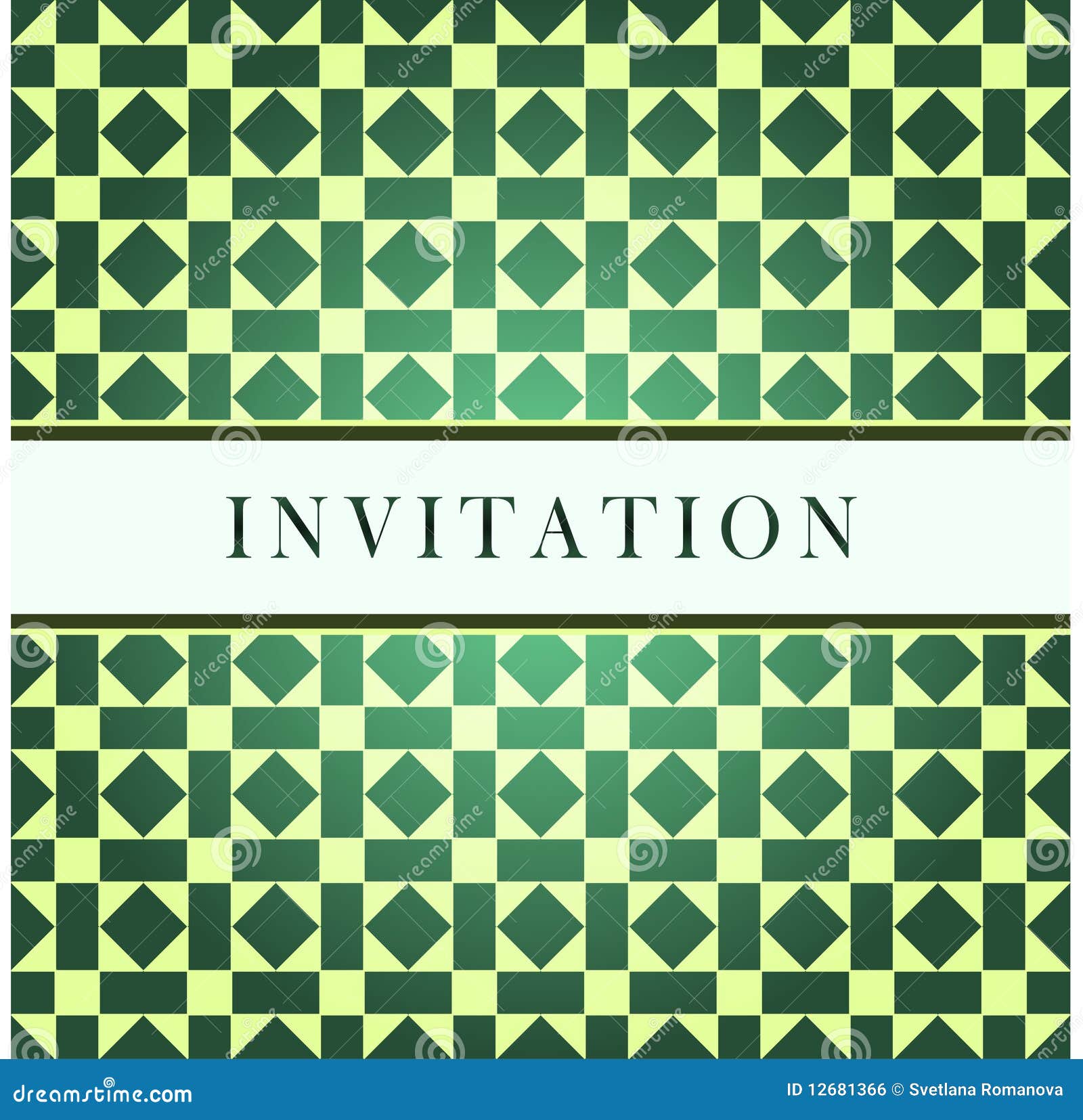 Template Green Design for Invitation Stock Vector - Illustration of ...