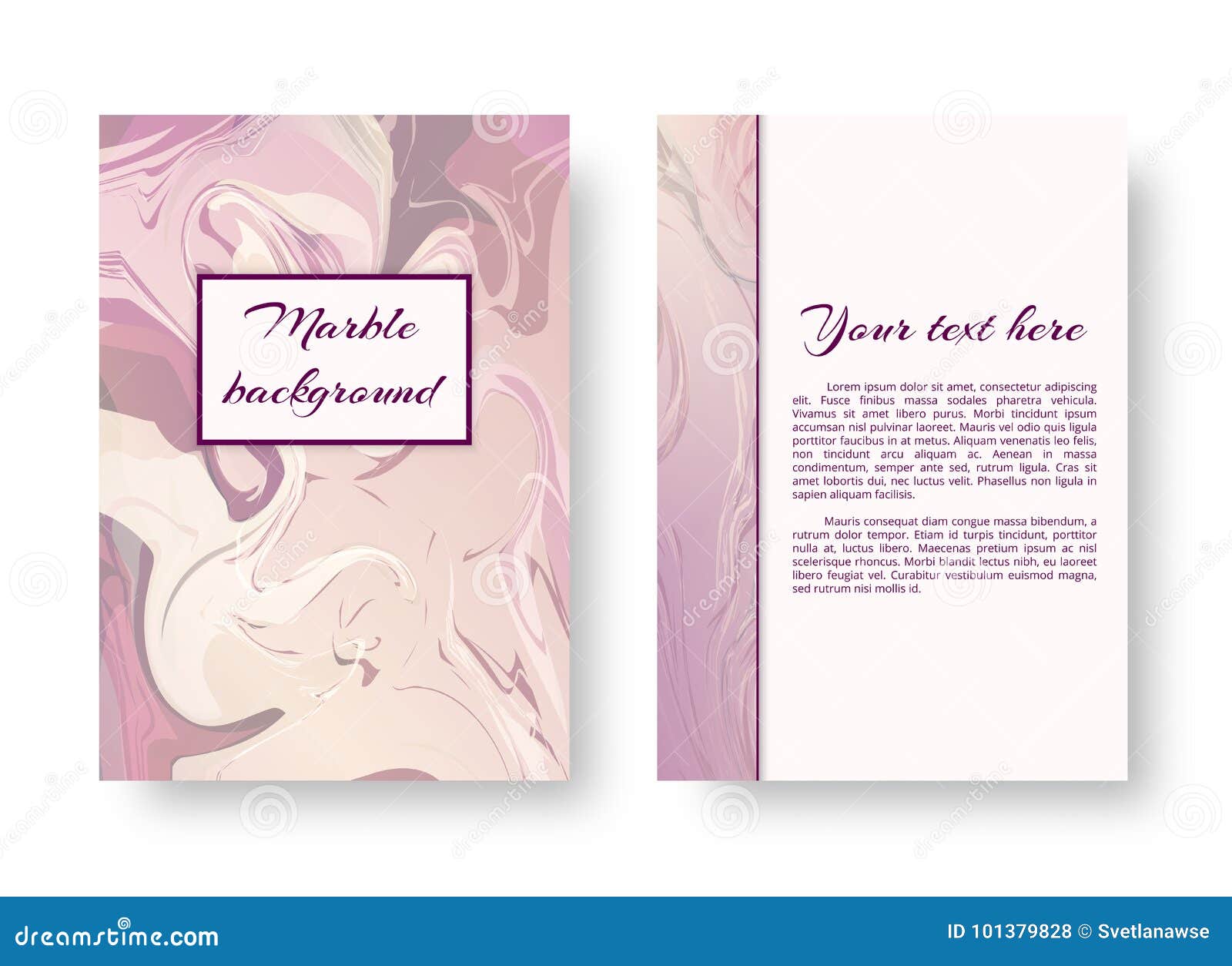 Template Greeting Card with Marble Texture Stock Vector - Illustration ...