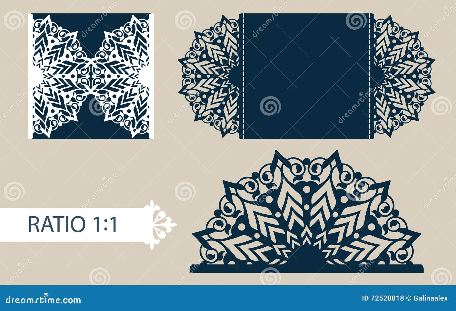 Template Greeting Card with Openwork Pattern Stock Vector ...
