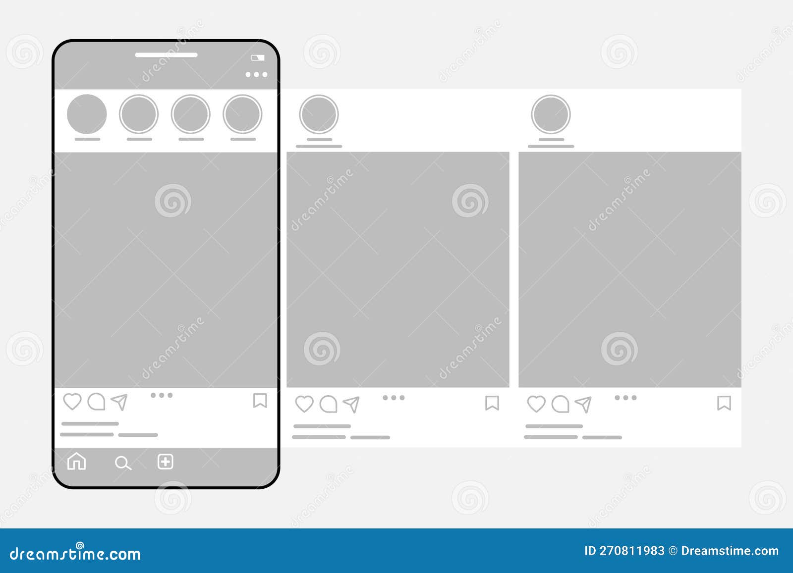 Template with Grey Phone Interface. Vector Illustration Stock Vector ...