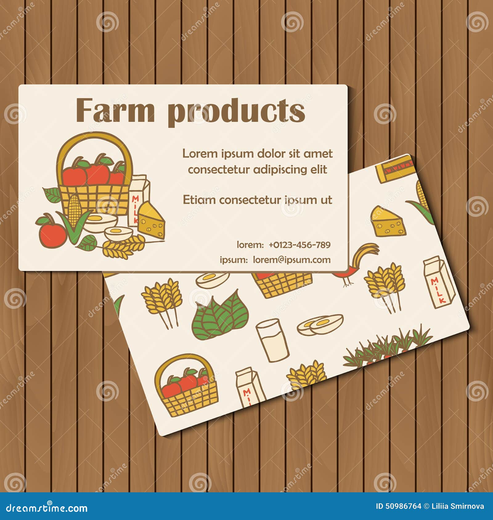 Template for Hand Drawn Cards on Farm Products Stock Vector ...