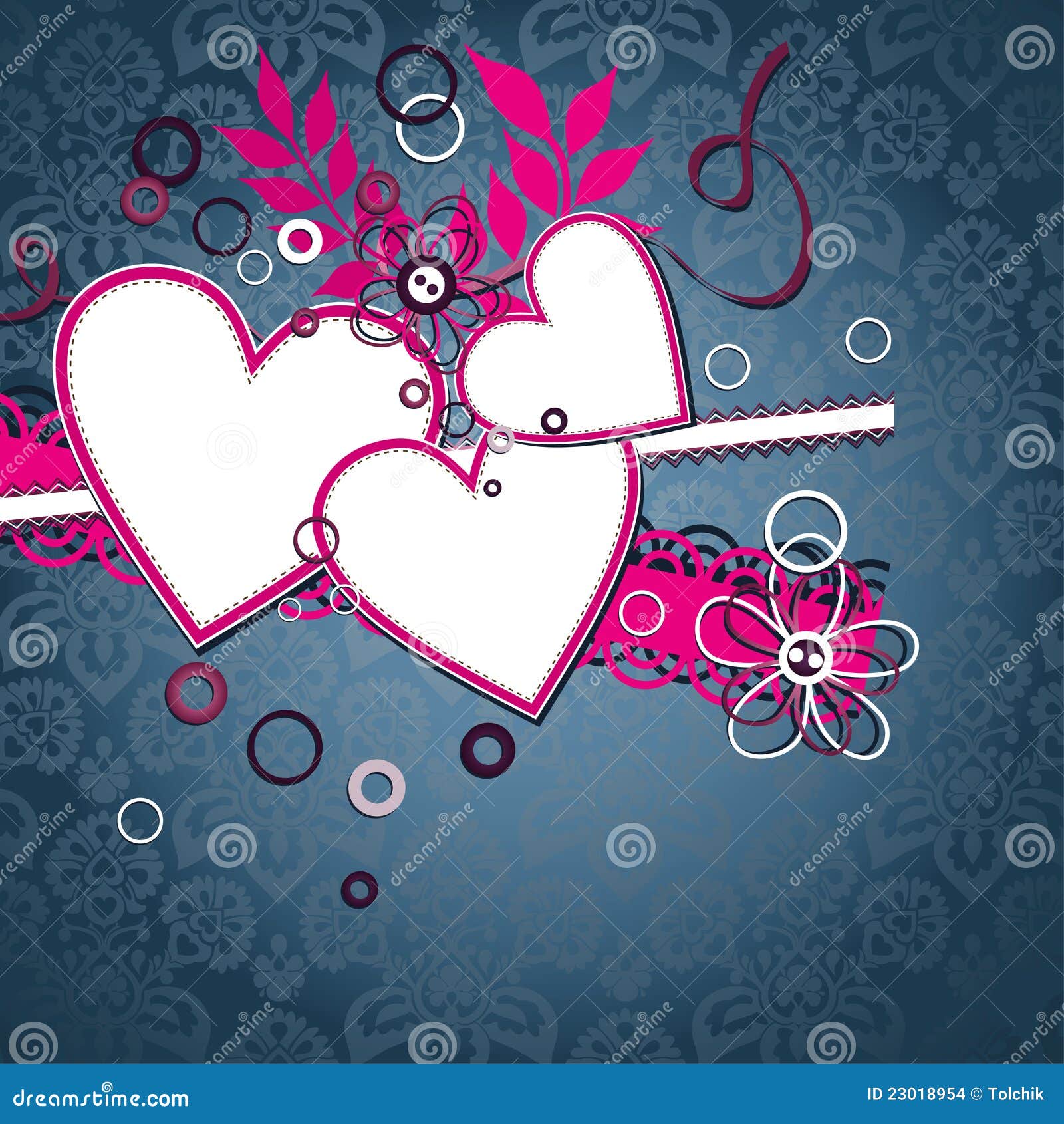 Template Heart Greeting Card Stock Illustration - Illustration of gift ...