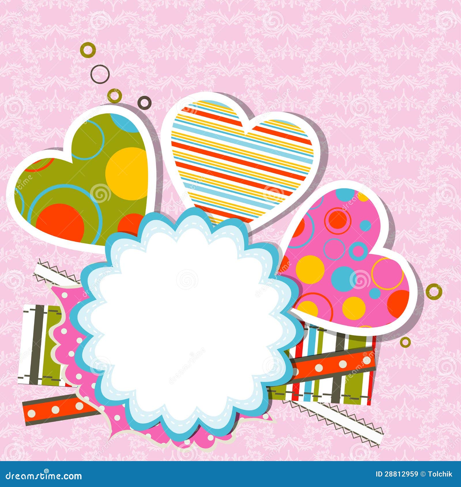 Template Heart Greeting Card, Vector Stock Vector - Illustration of ...