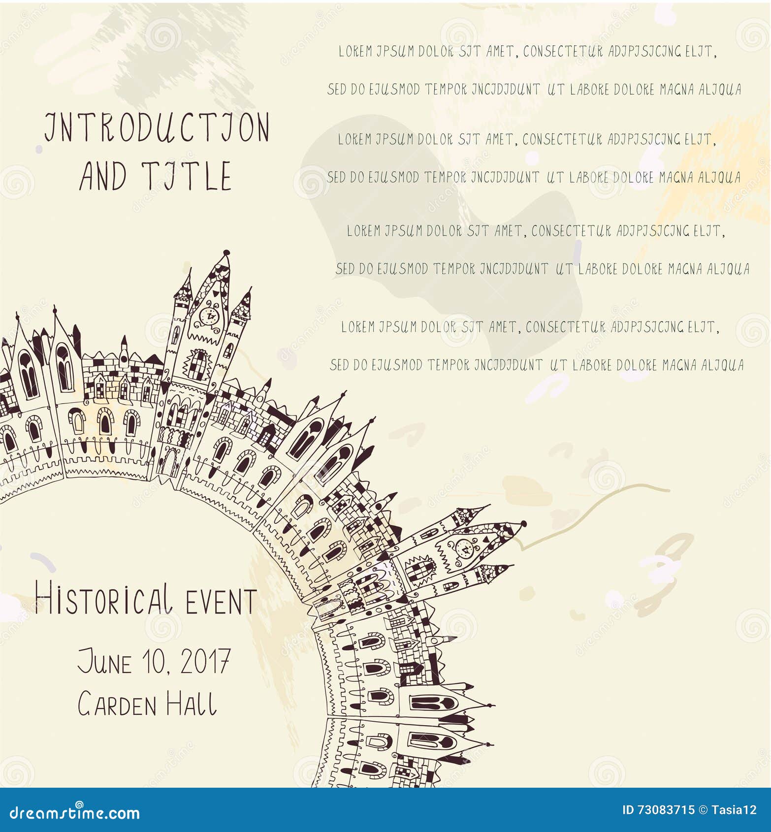Template for the Historical Event Invitation with Castle Stock Vector ...