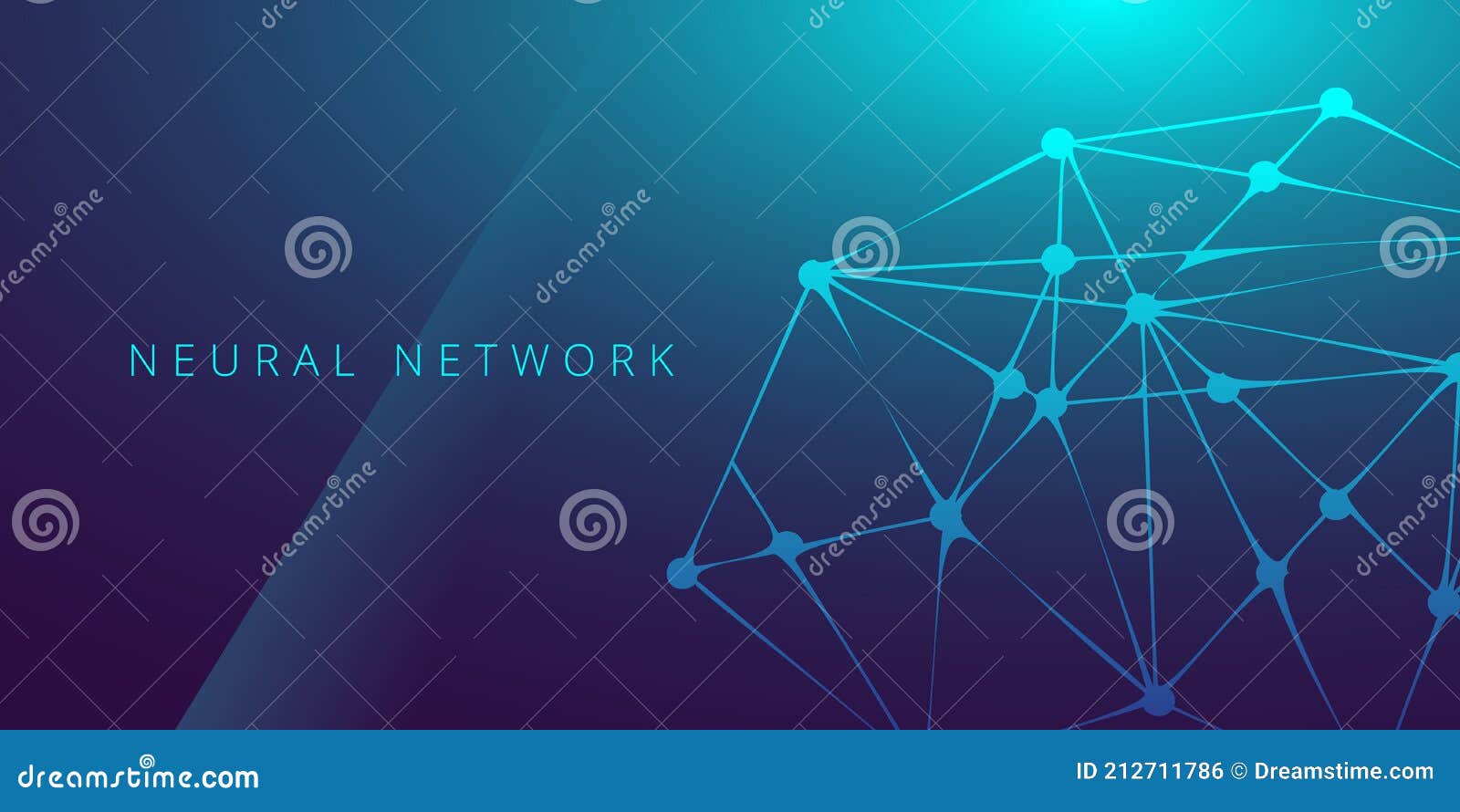 Template for a Horizontal Banner with a Neural Network Image. Stock ...