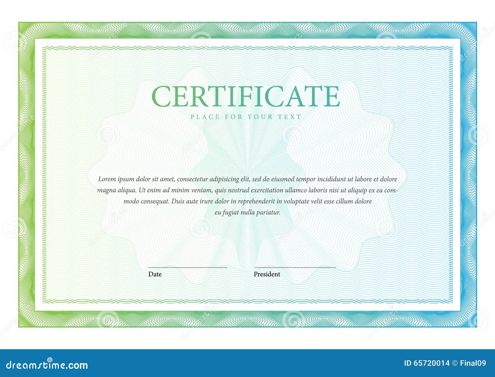Template Horizontal Certificate and Diplomas. Vector Stock Vector ...