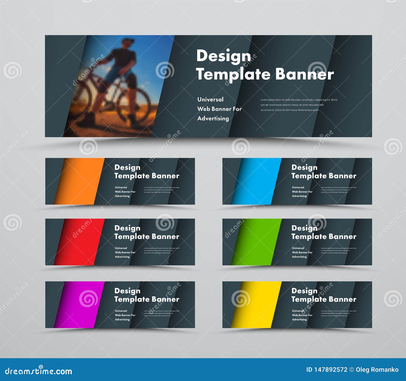 Template of Horizontal Vector Web Banners with Diagonal Elements and ...