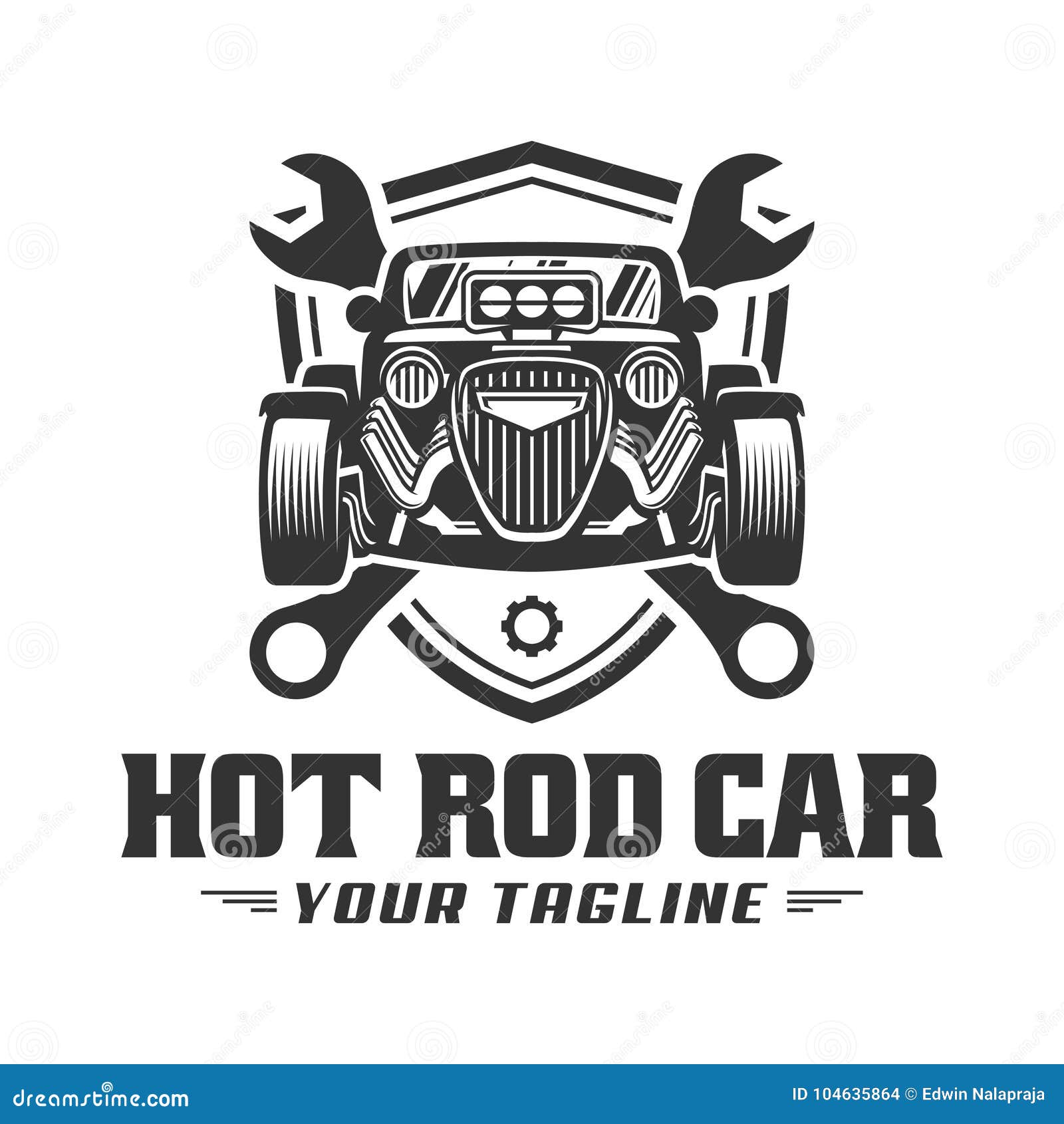 Hot Rod Car Logo, HotRod Vector Emblem, Vector Hot Rod Car Logo Stock ...