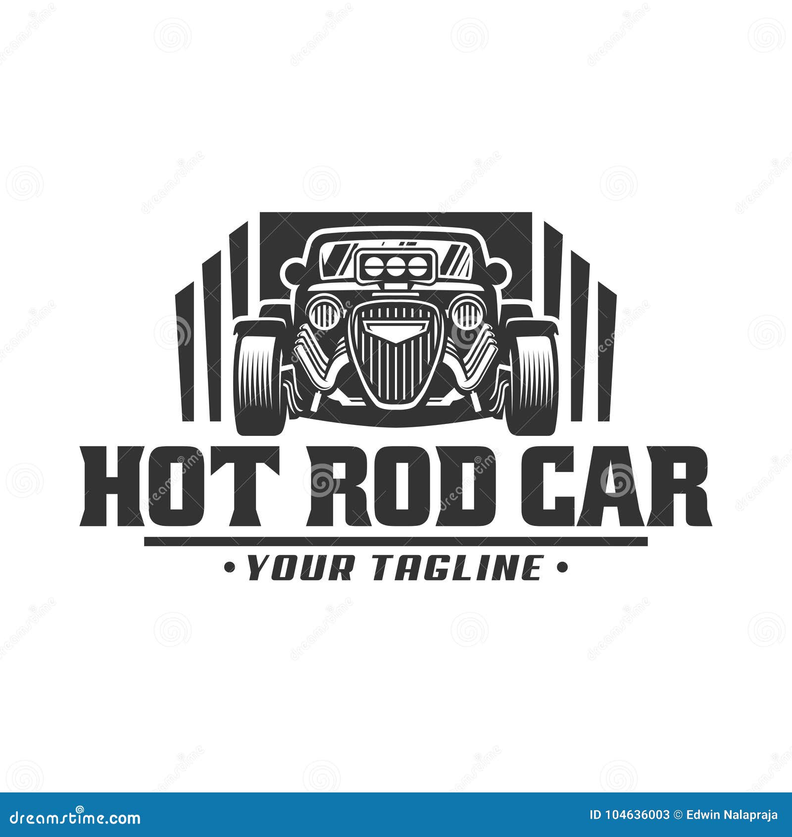 Hot Rod Car Logo, HotRod Vector Emblem, Vector Hot Rod Car Logo Stock ...