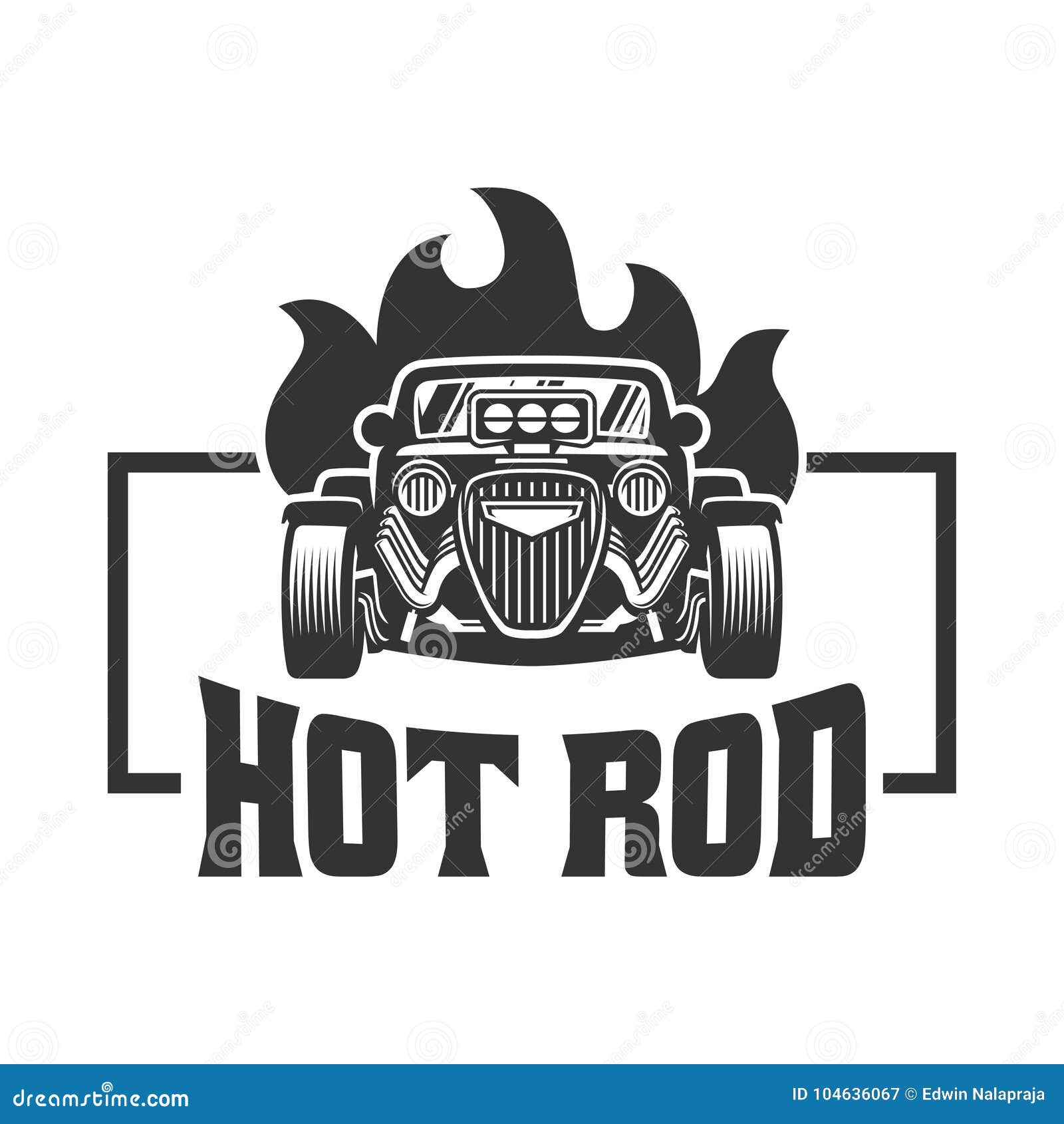 Hot Rod Car Logo, HotRod Vector Emblem, Vector Hot Rod Car Logo Stock ...