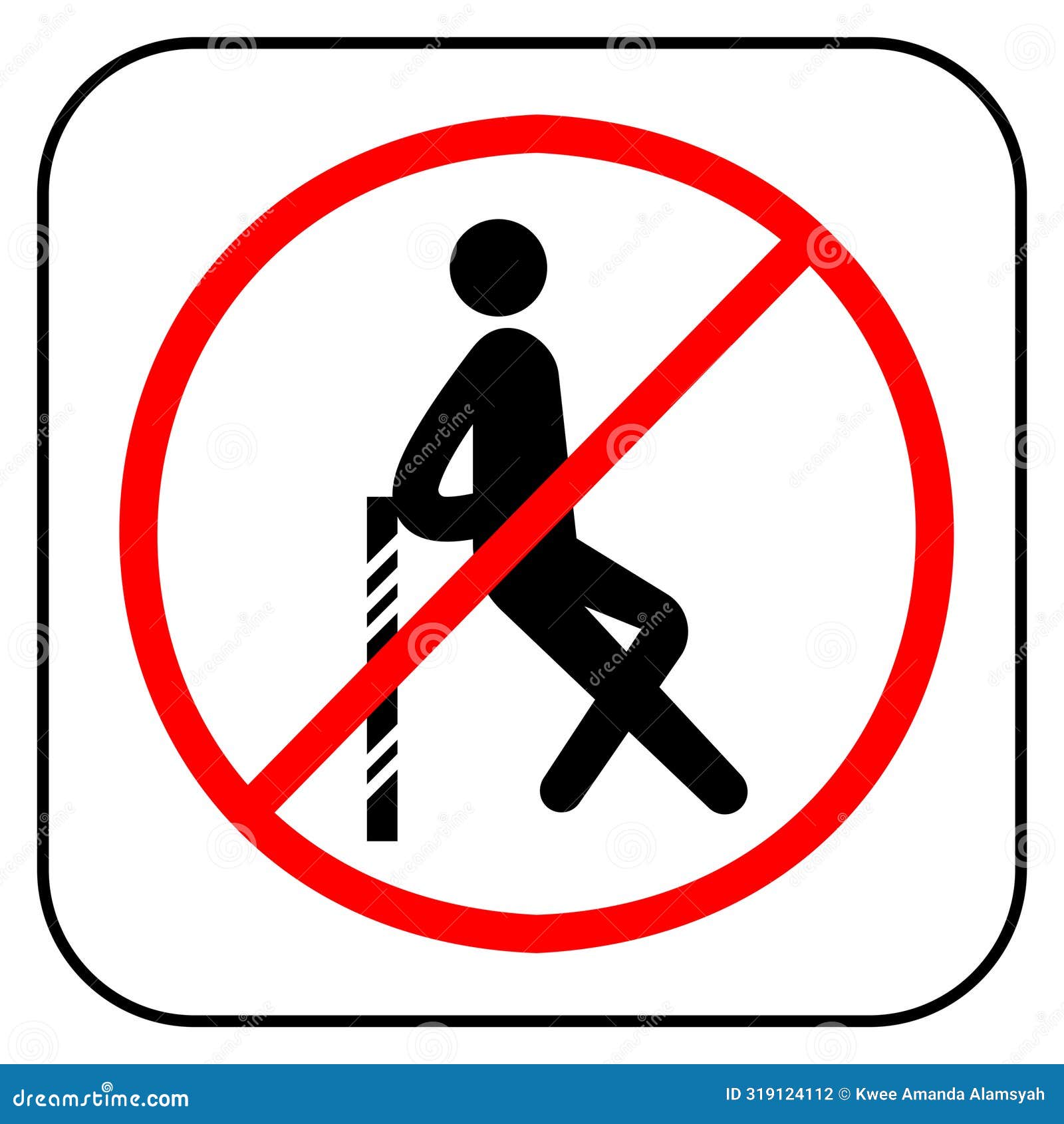 Do Not Lean on Glass Vector Icon Sign Stock Vector - Illustration of ...