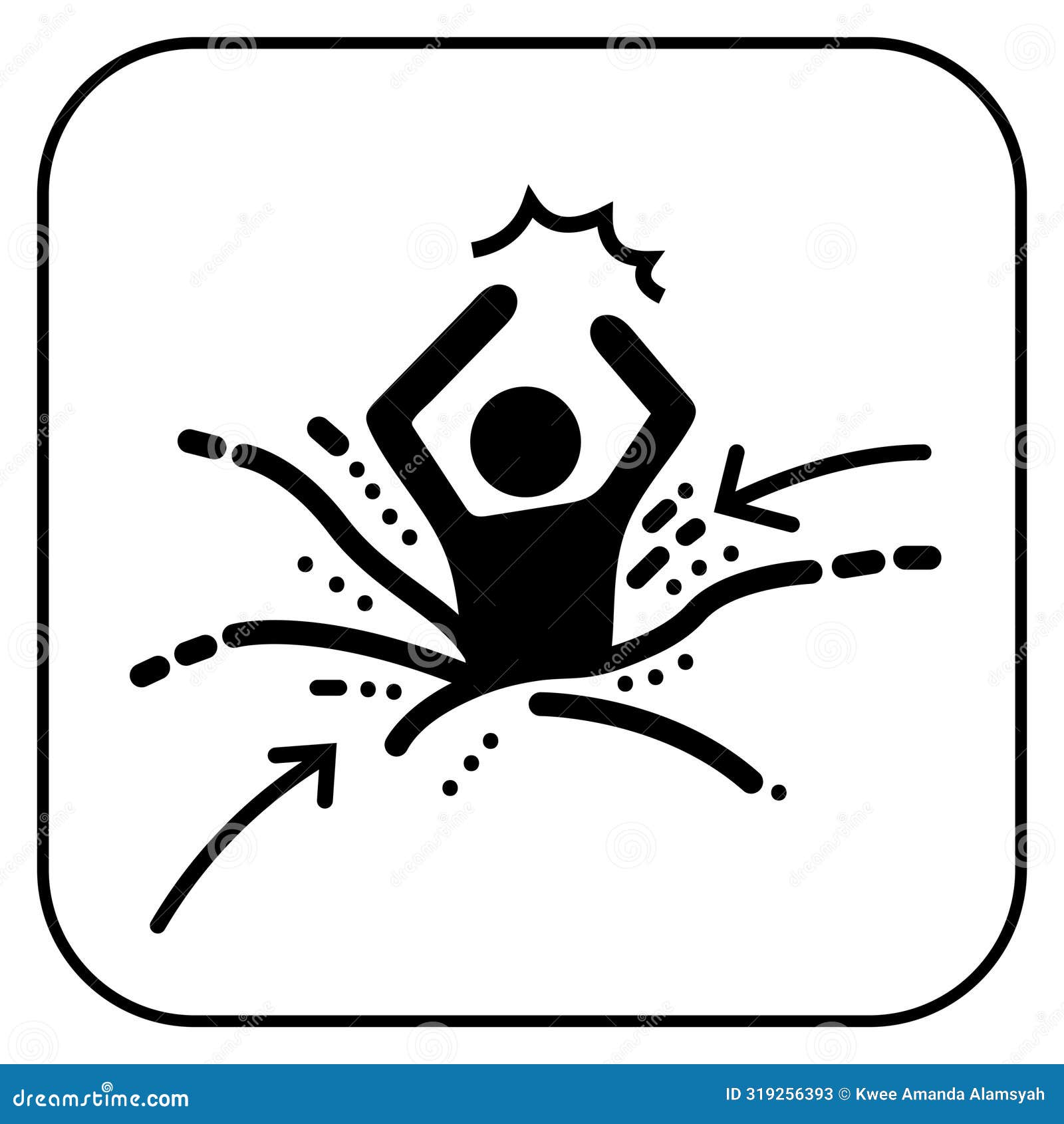 Caution Quicksand Vector Icon Stock Illustration - Illustration of ...
