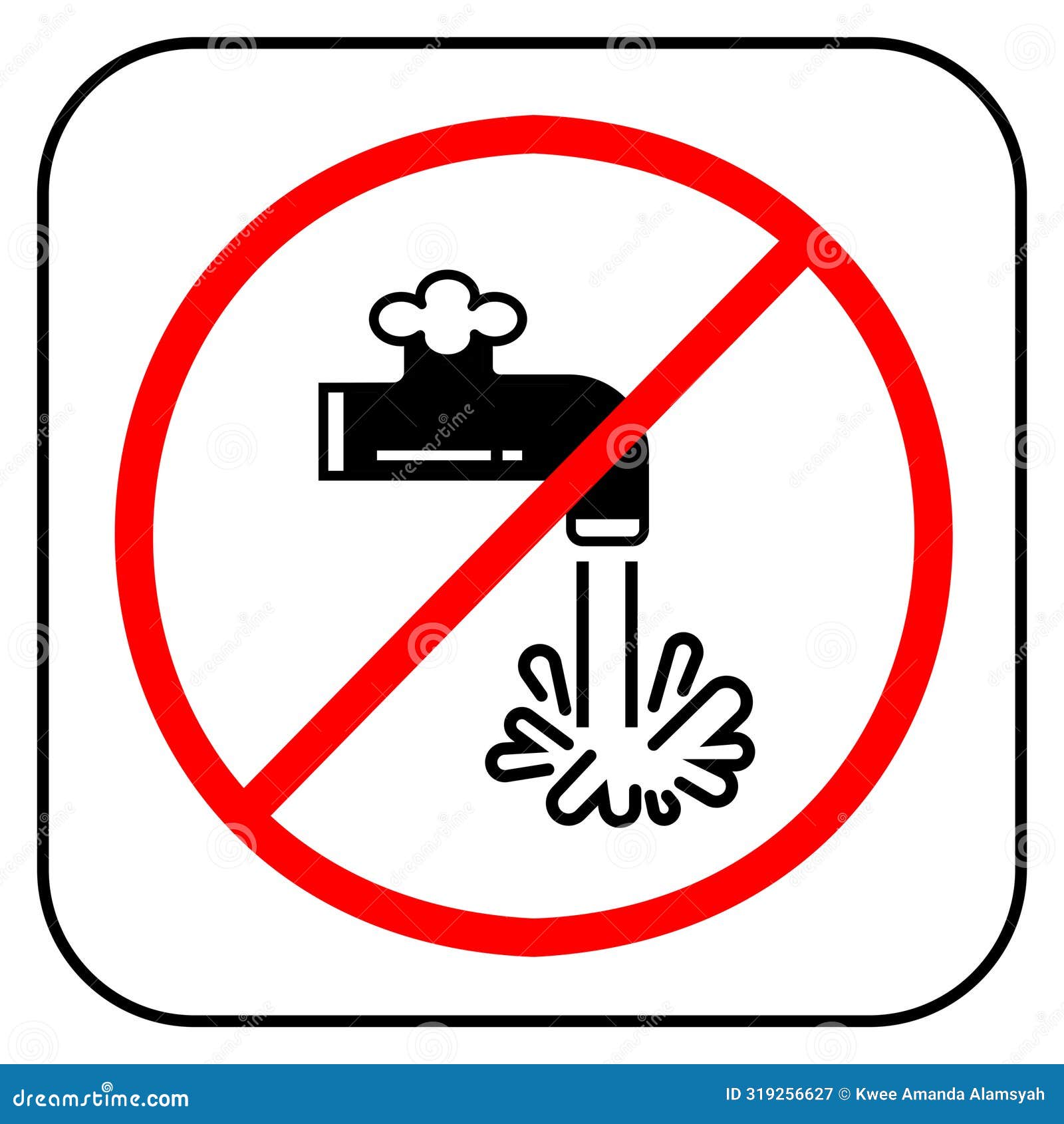 Do Not Waste Water Vector Icon Sign Stock Illustration - Illustration of flow, clean: 319256627