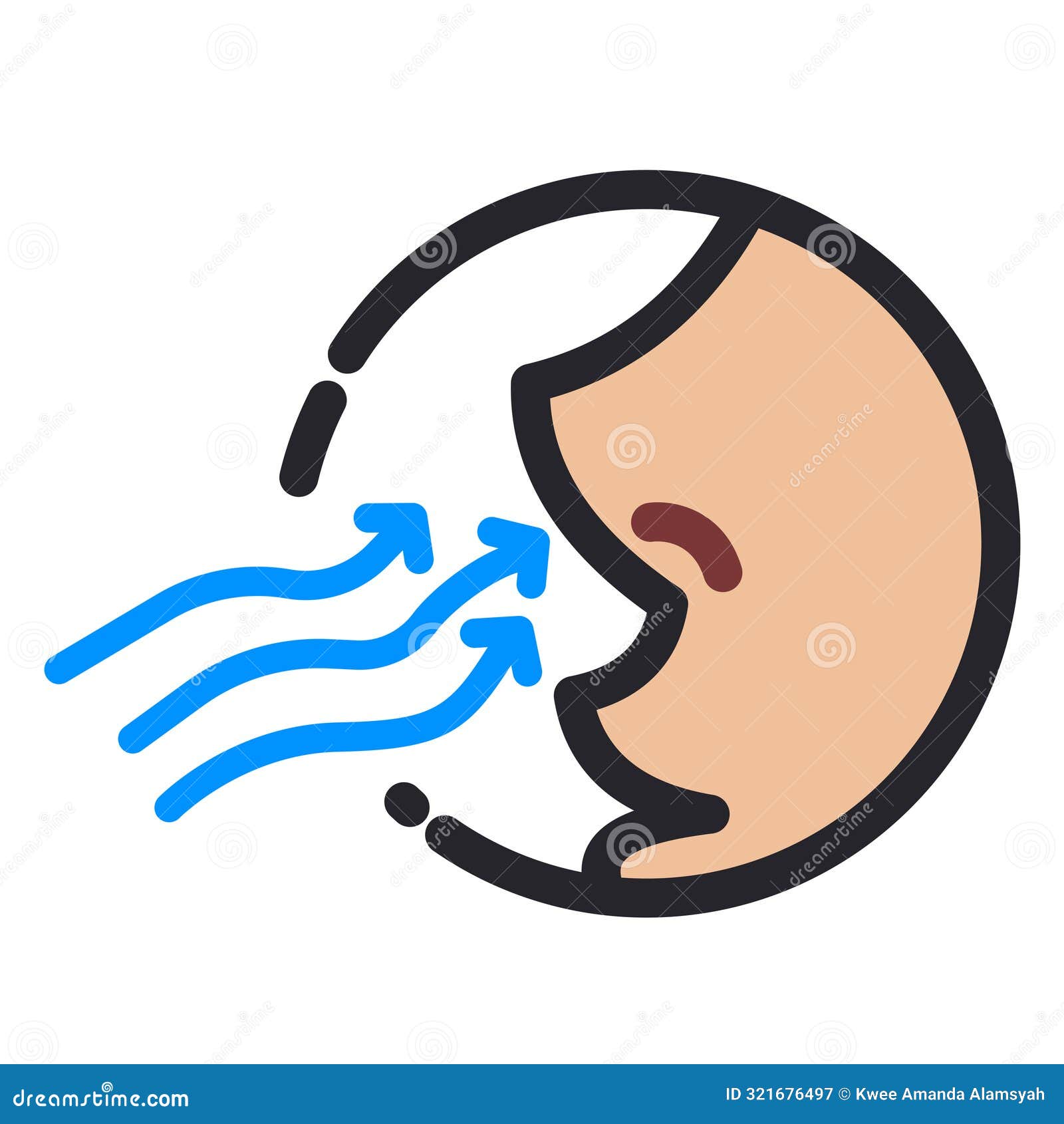 Inhale Colorful Vector Icon Stock Vector - Illustration of meditation, drawing: 321676497