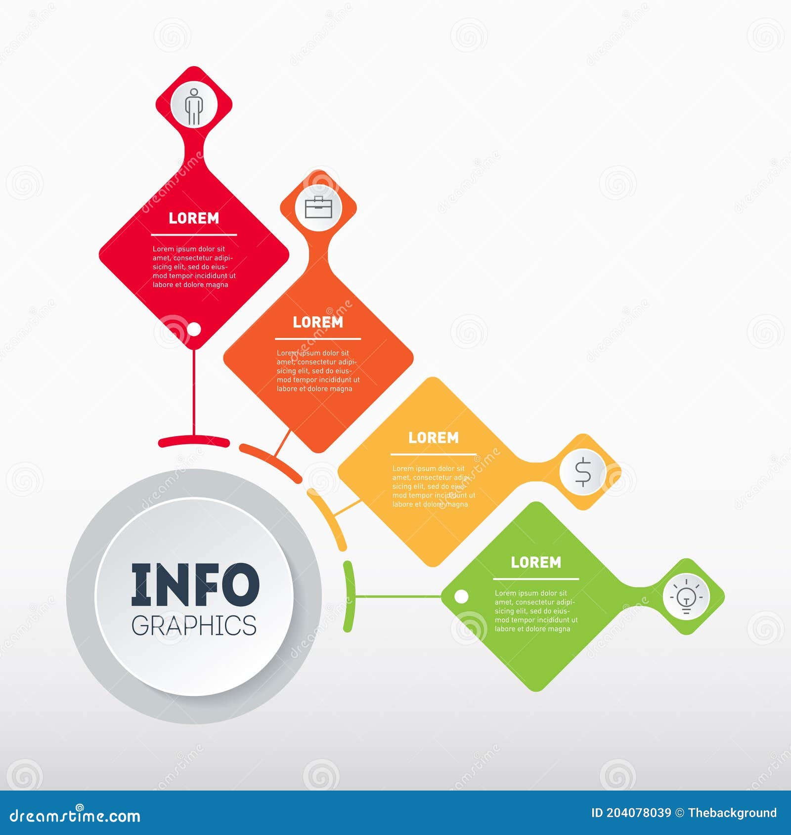 Template of Info Graphic or Diagram with 4 Process. Infographic of ...