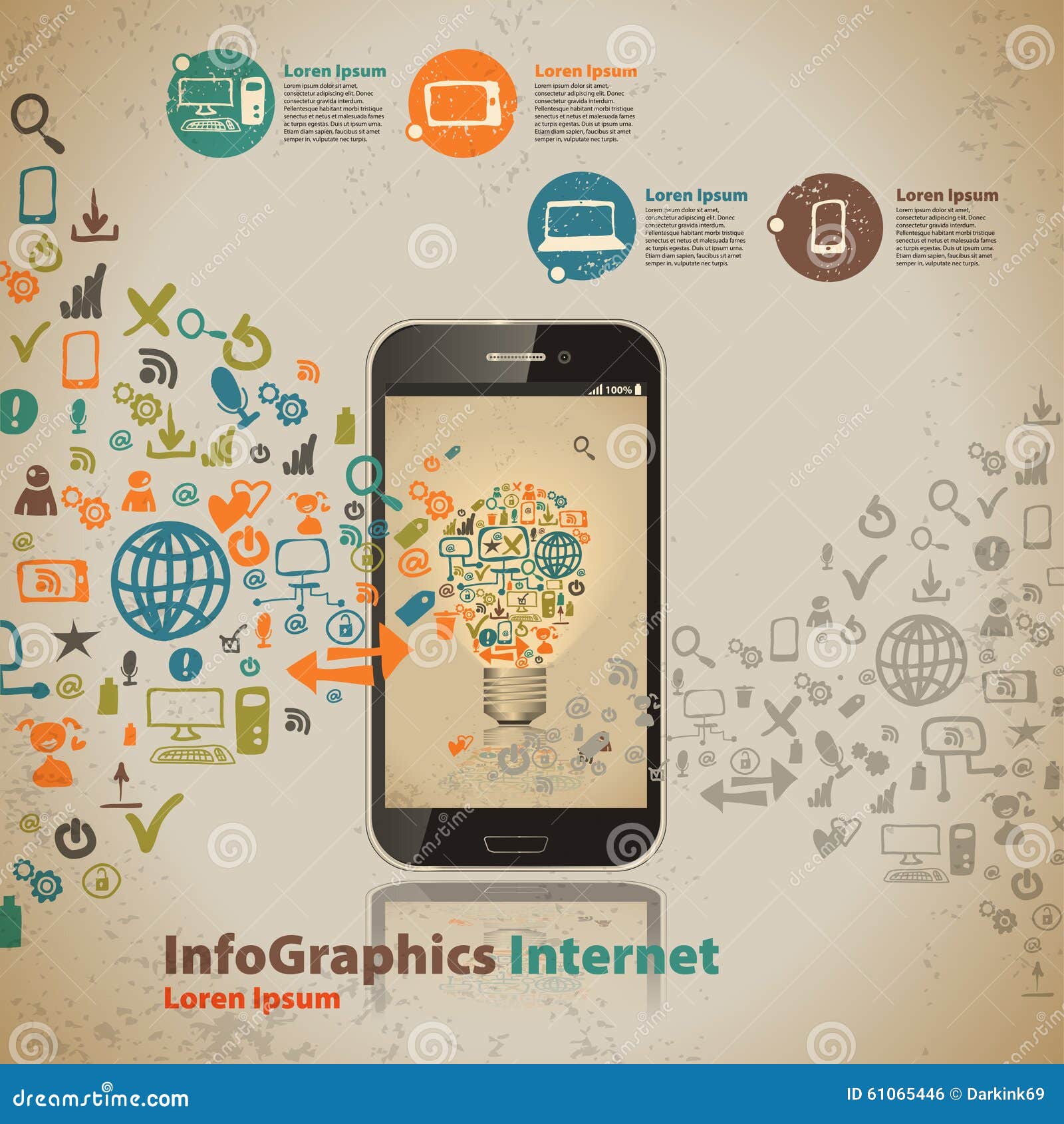 Template for Infographic for Cloud Computer Technology Stock Vector ...