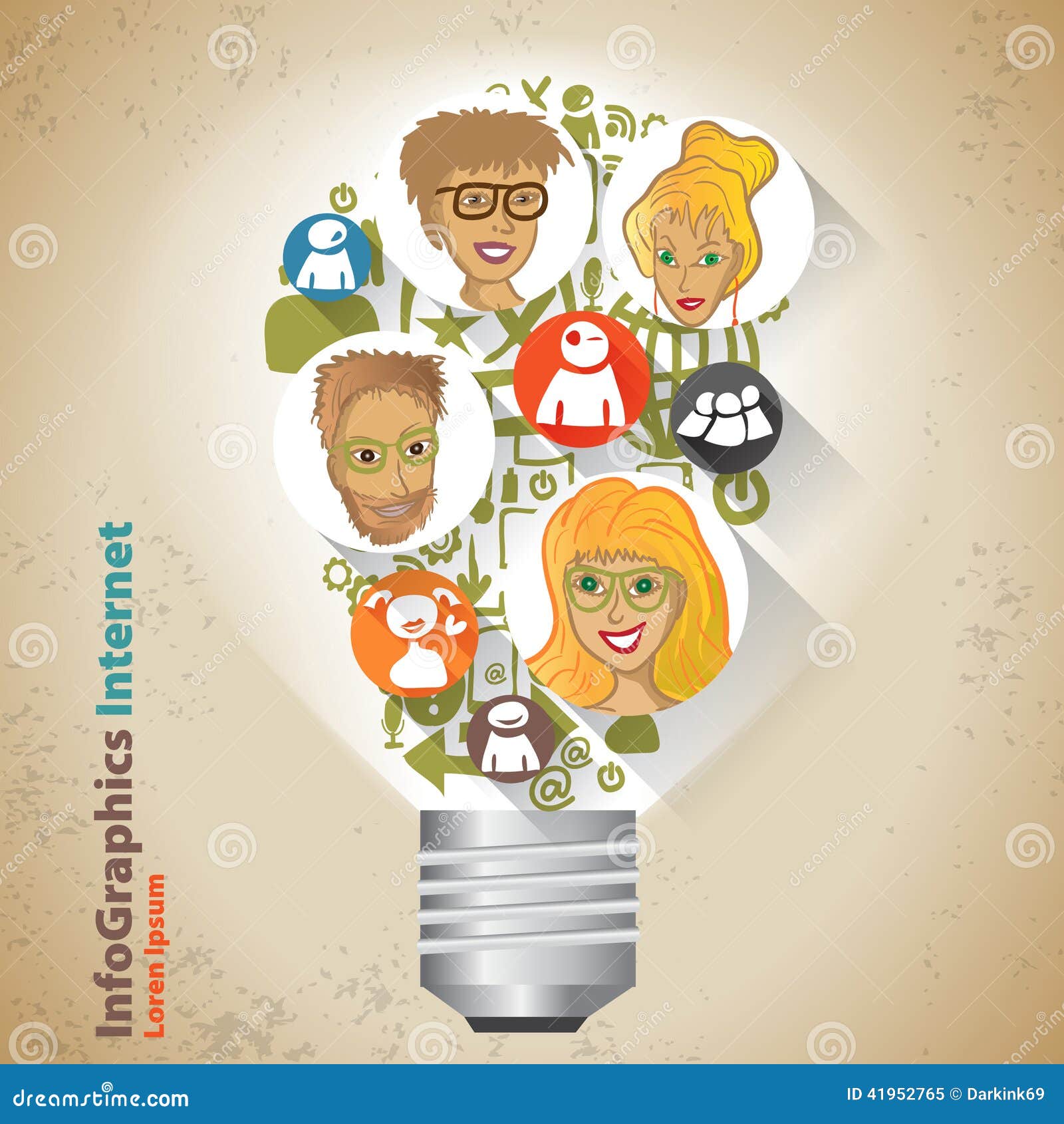 Template for Infographic with Creative Team Stock Vector - Illustration ...