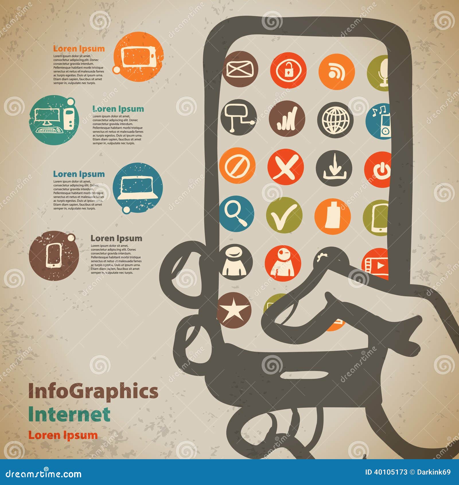 Template for Infographic with Devices To Access the Internet in Stock ...