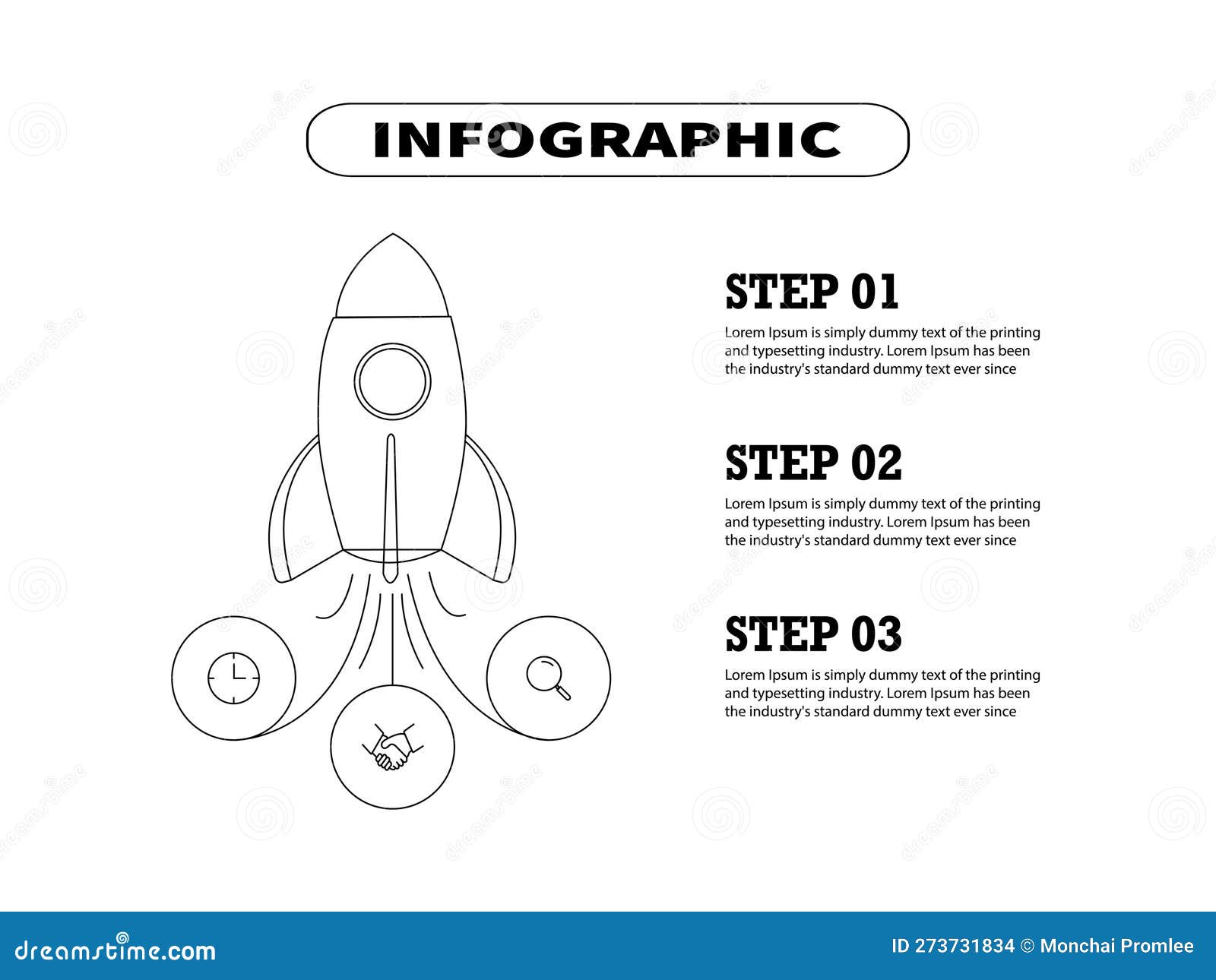 The Template Infographic for the Four-element Vector is Outlined with a ...