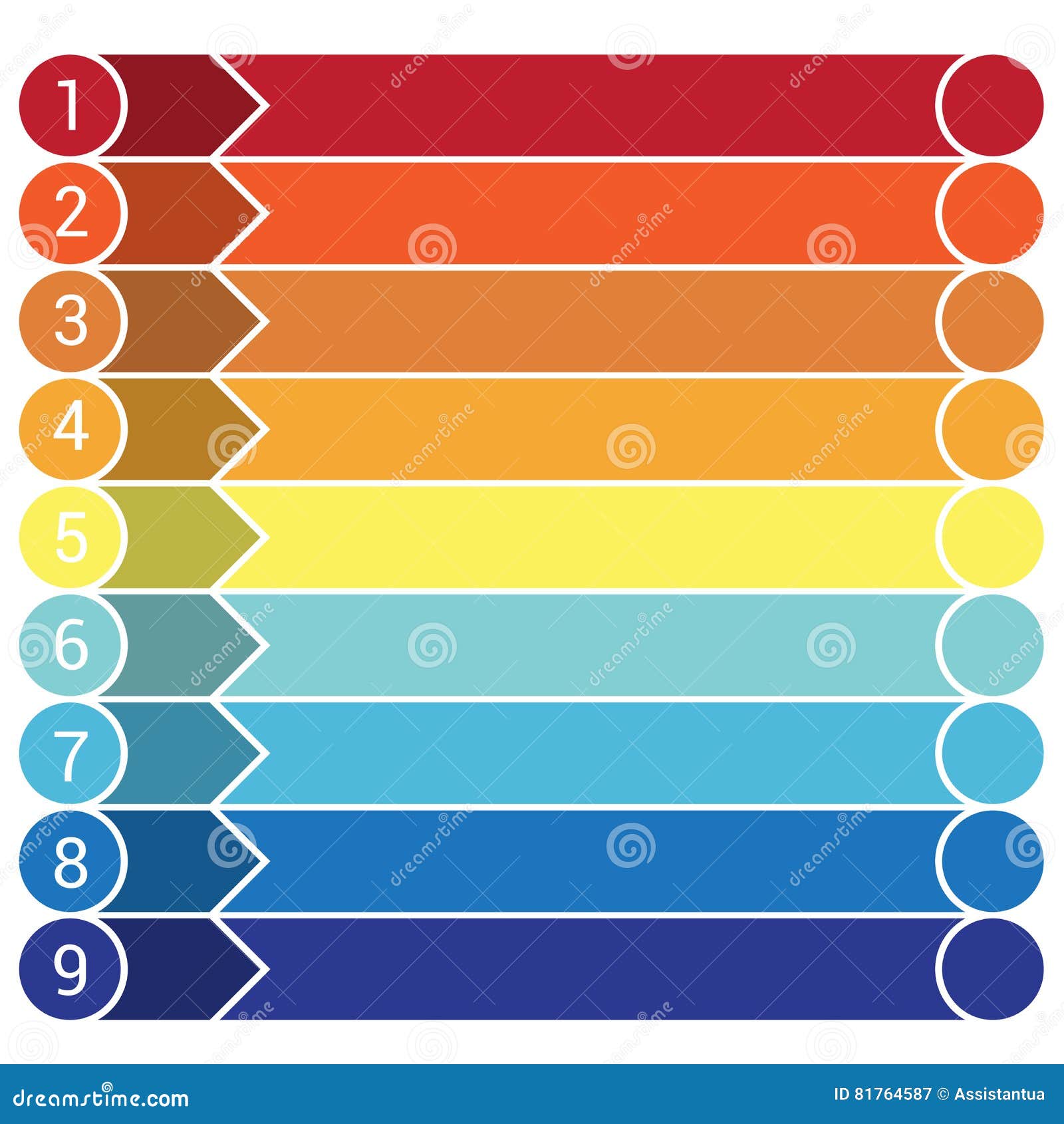 Template Infographic 9 Horizontal Strips Stock Illustration ...