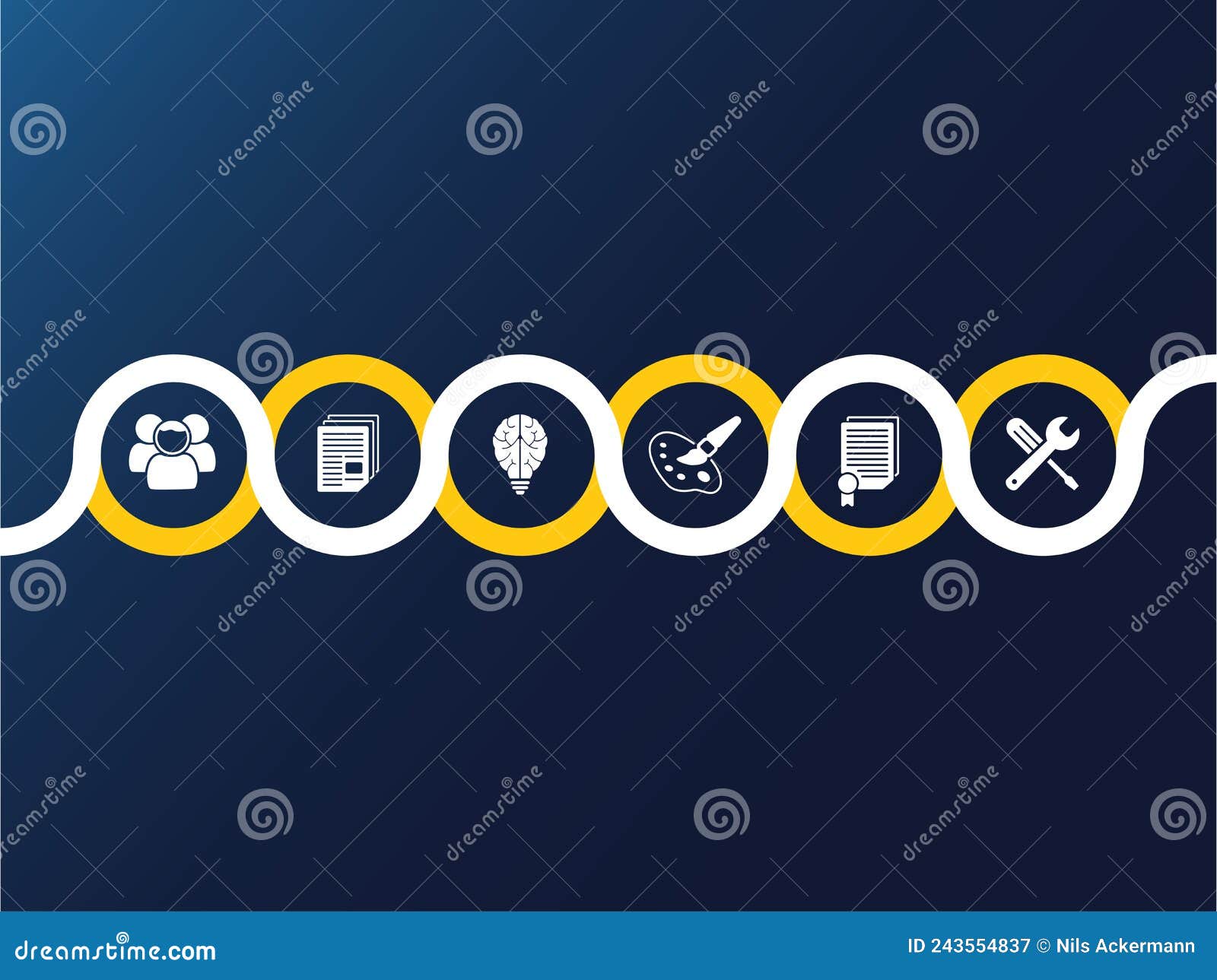 Design Thinking Process Flow Infographic As Dark Configurable Template ...