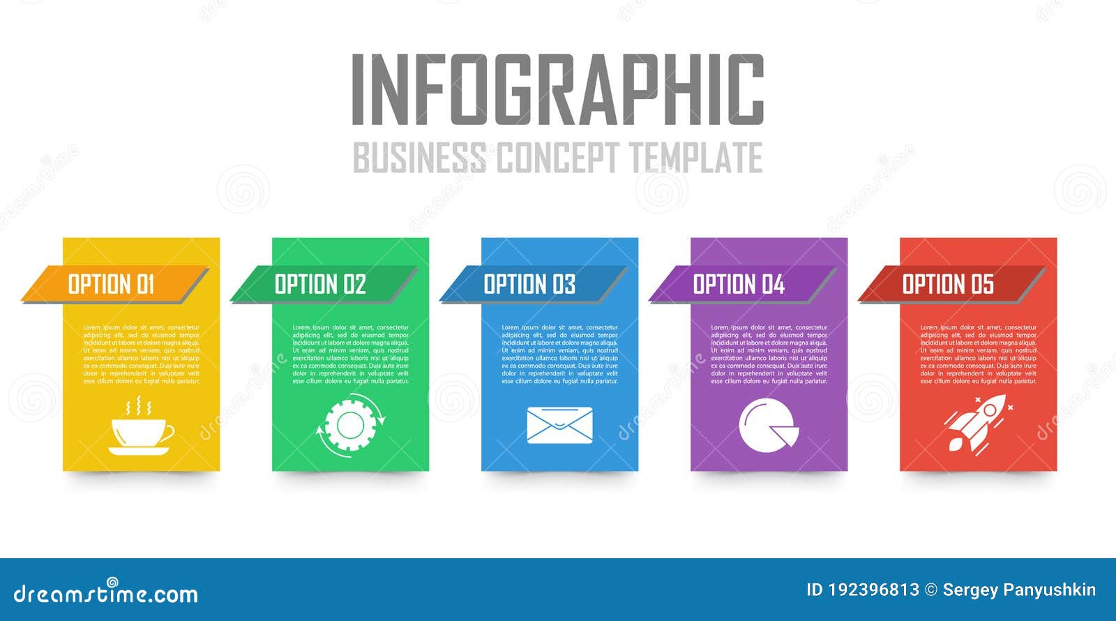 Template Infographic with 5 Steps or Options. Design Can Be Used for ...