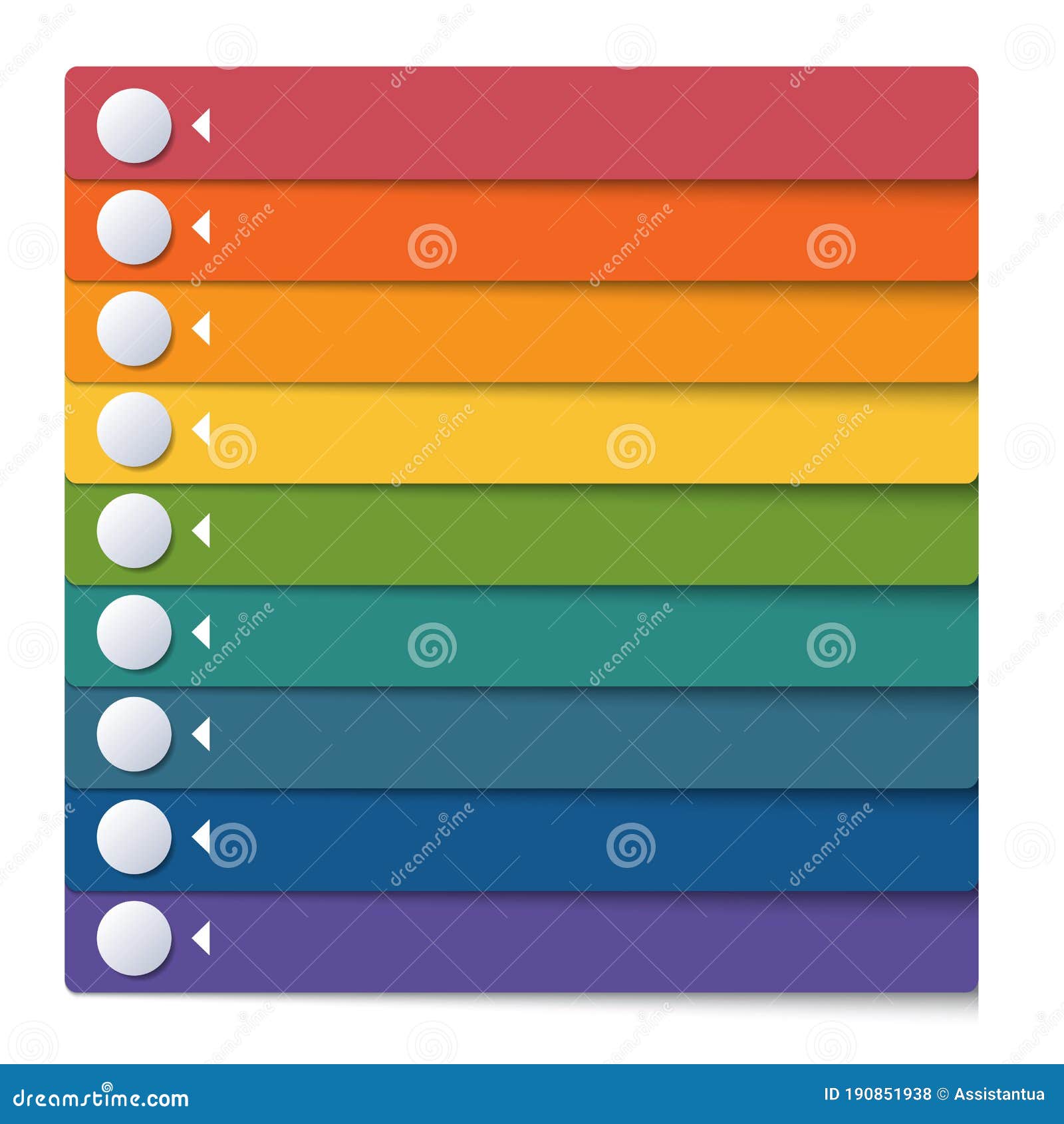 Template For Infographics From Color Strips For 9 Options For Banner ...