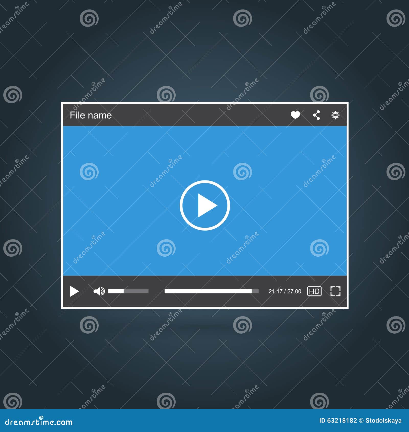 Template of Interface of Video Player Stock Vector - Illustration of ...