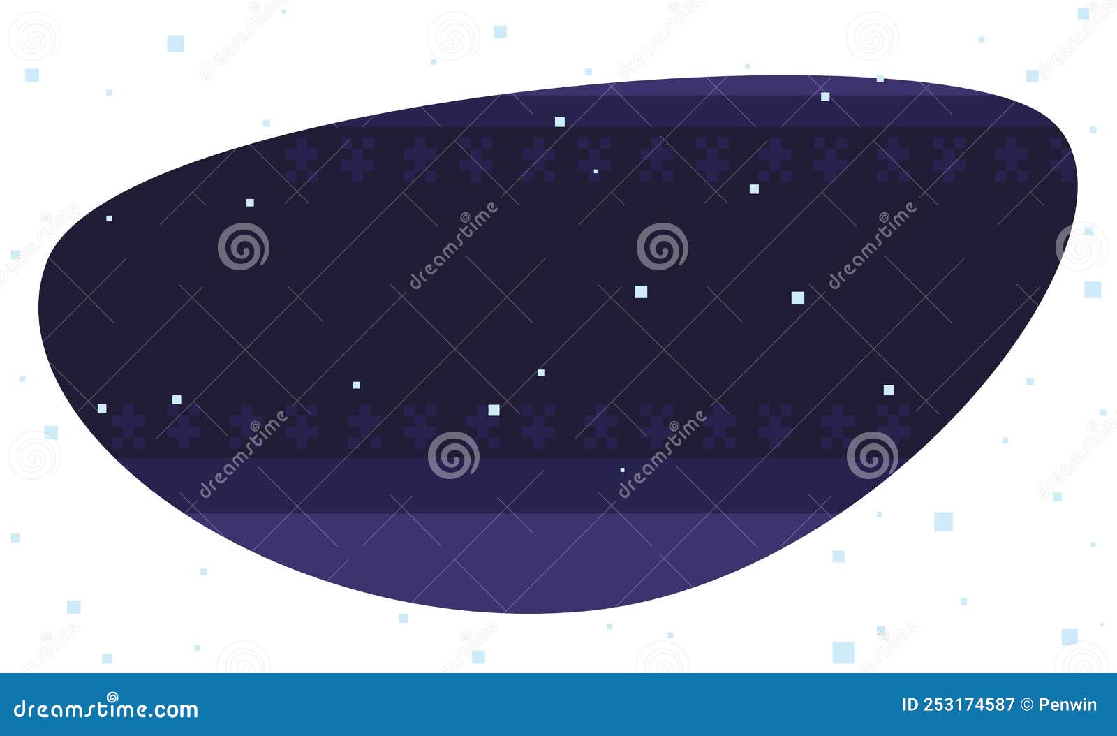 Template with Irregular Shape Button with Pixels Like Snowflakes ...