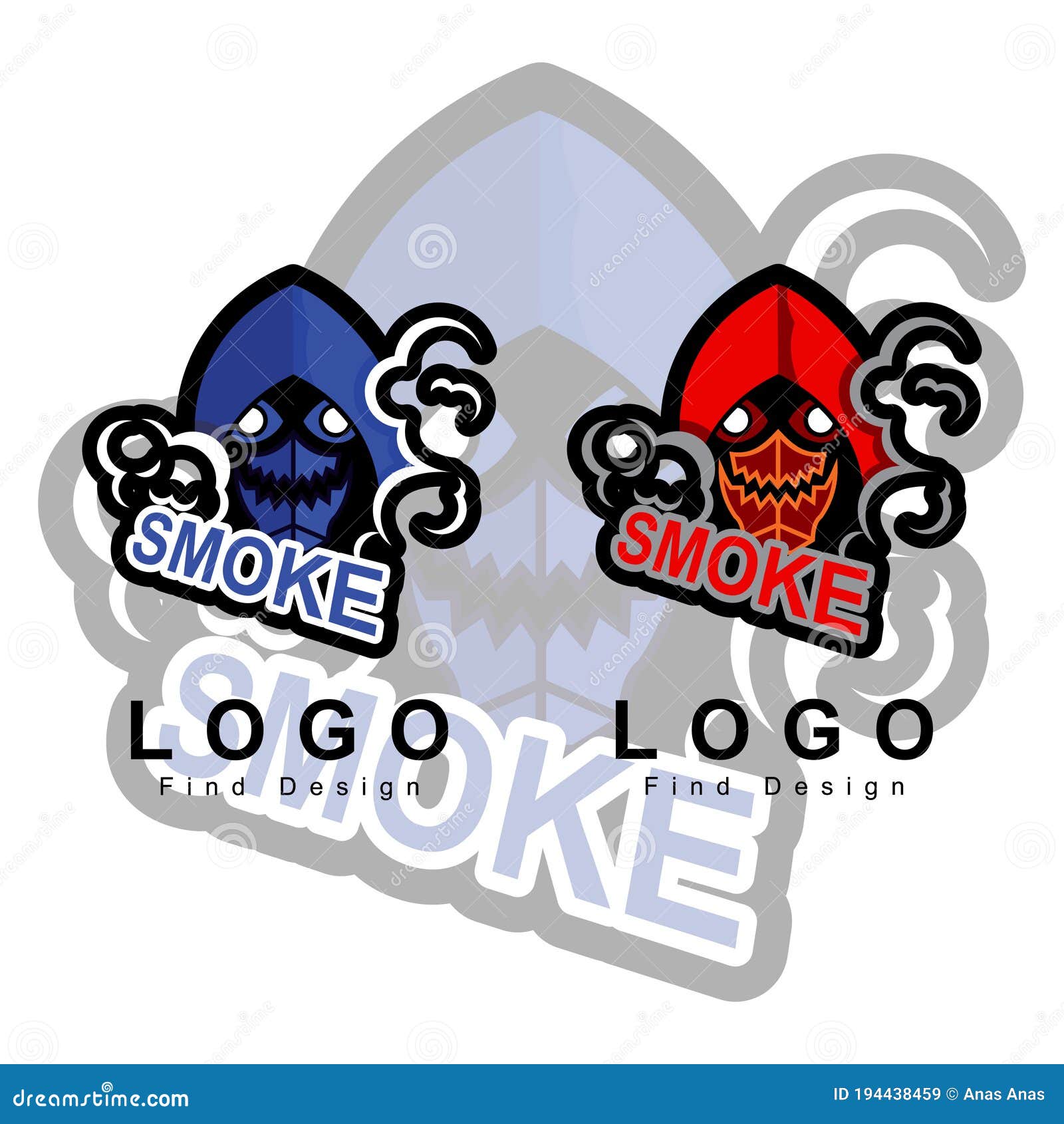 Skull Grim Reaper Esport Logo with Smoke, Smoke Team Desiign Stock ...