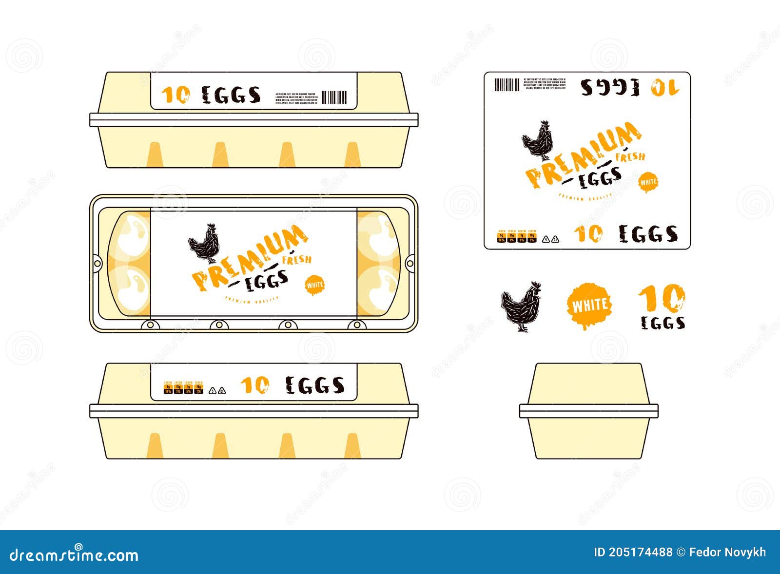 Template Label for Egg Packaging Stock Vector - Illustration of craft ...