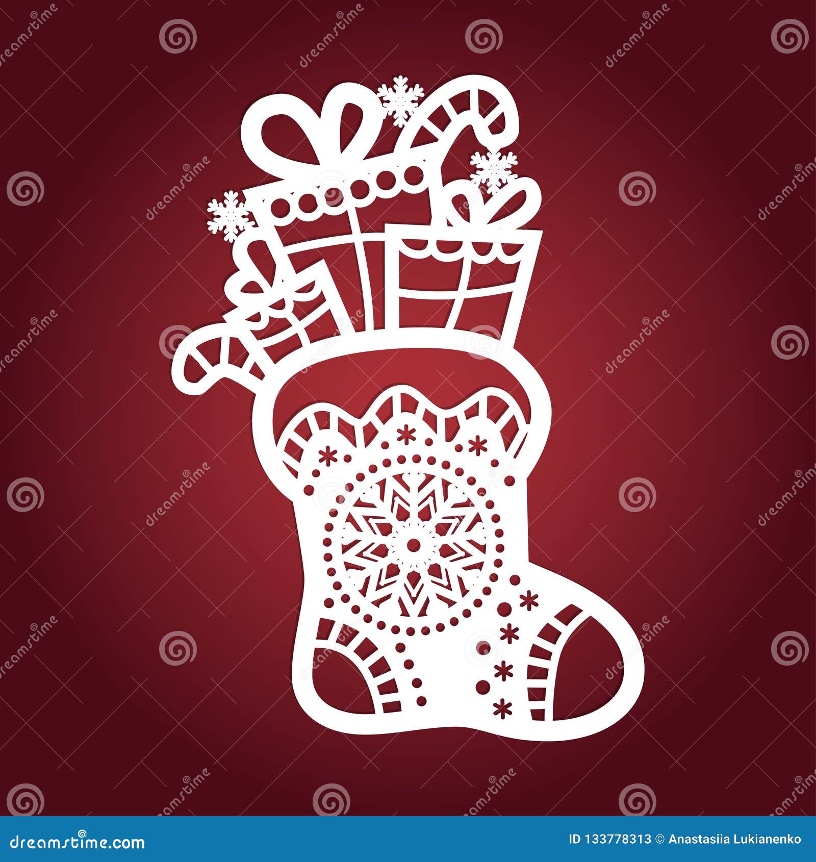 Template for Laser Cutting. Christmas Boot. Vector Stock Vector ...