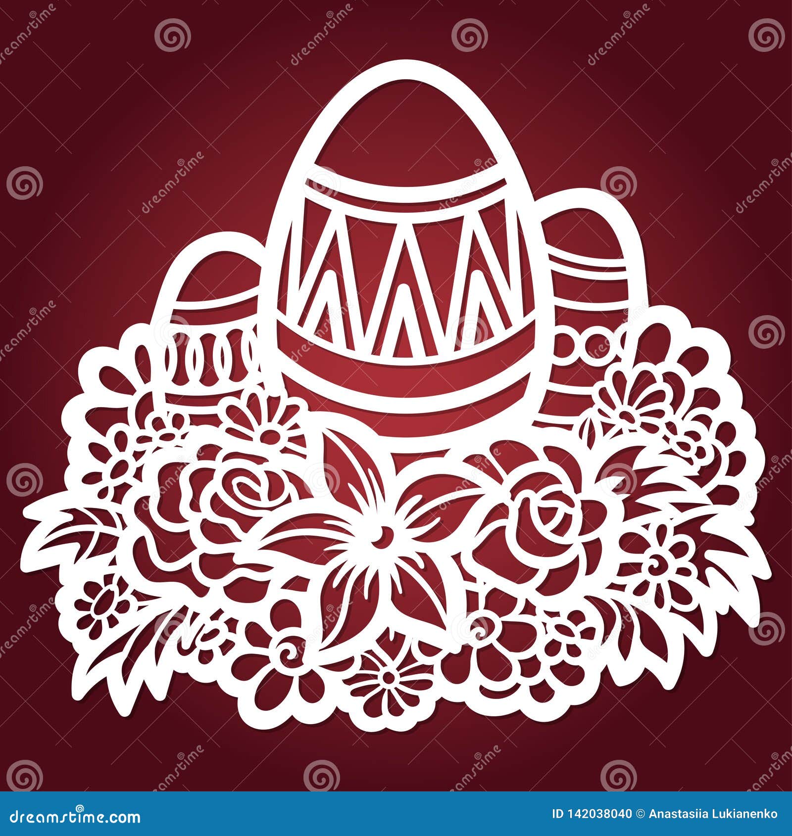 Laser Cut Easter Bunny Rabbit. Floral Fancy Hare With Laser Cut Pattern ...