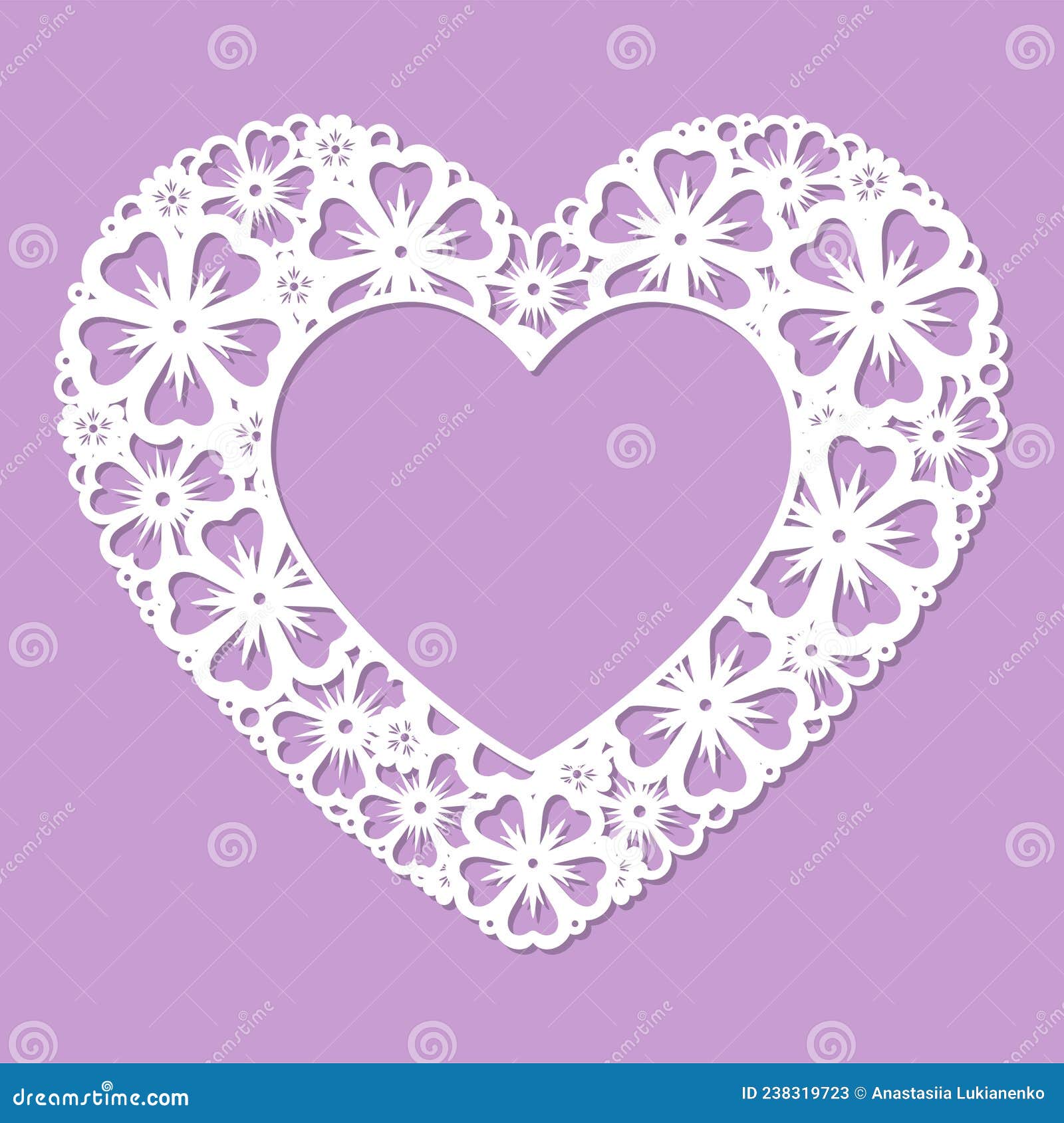Template for Laser Cutting Frame in the Shape of a Heart.Vector Stock ...